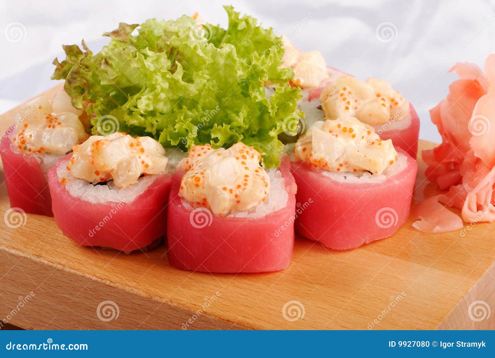 Sushi Maguro Hotate Mayonnaise Stock Photo - Image of front, roll: 9927080