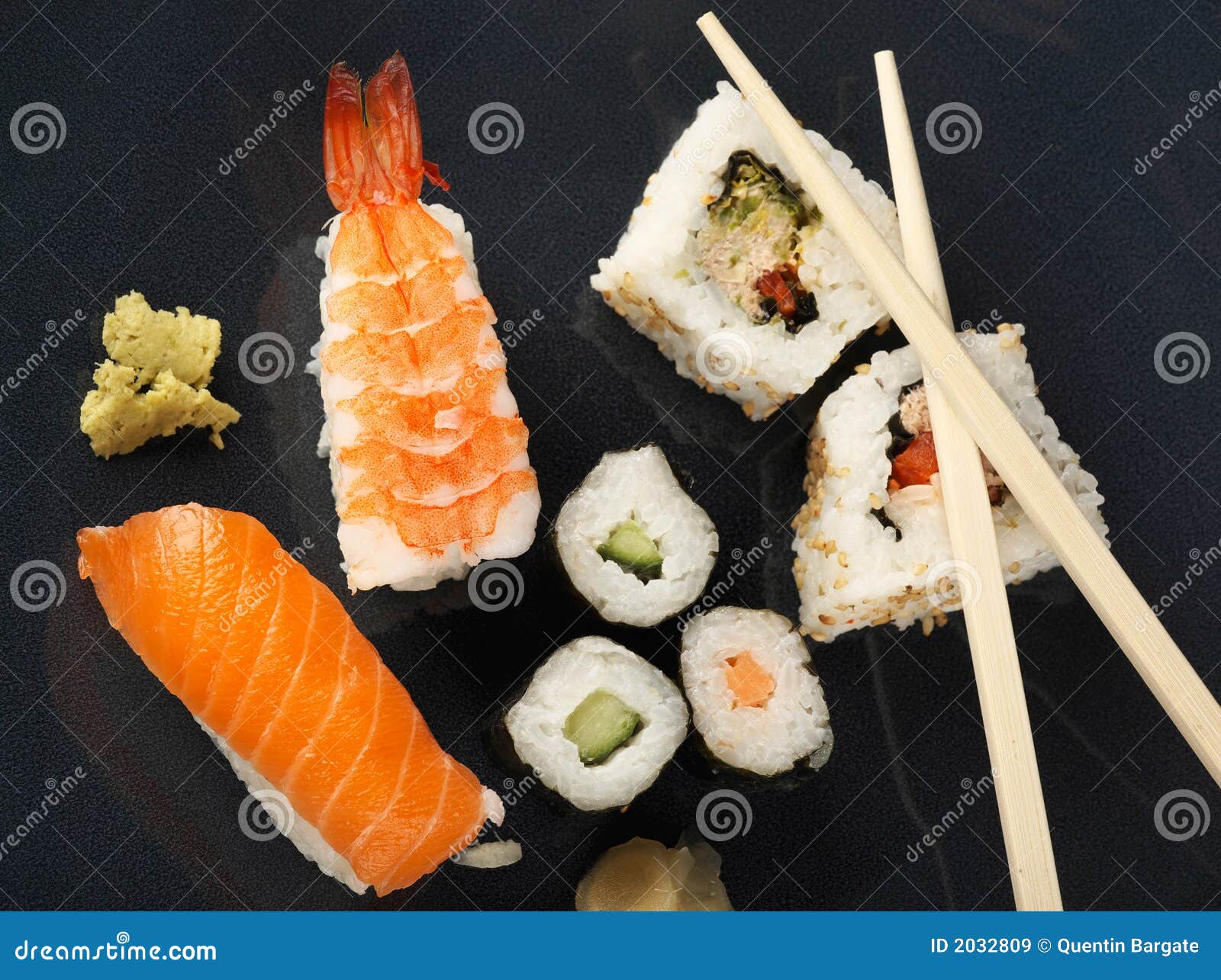 Sushi meal top view stock image. Image of japanese, food - 2032809