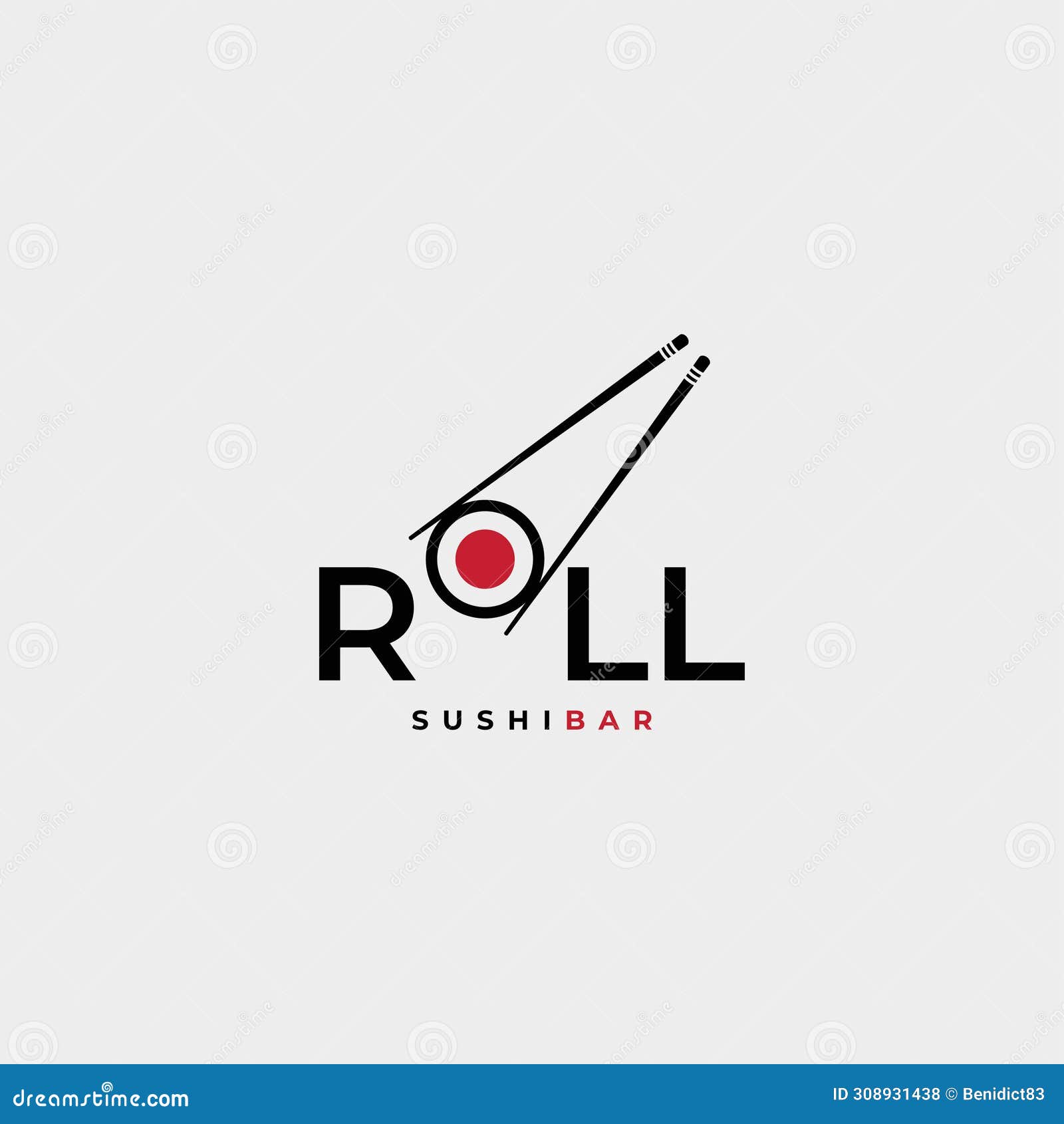 Sushi Menu with Sushi Roll Logo on Black Stock Illustration ...