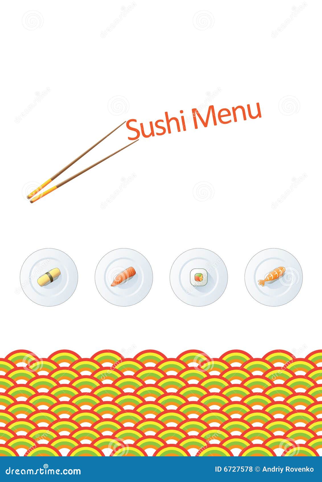 Sushi menu template stock vector. Illustration of postcard - 6727578