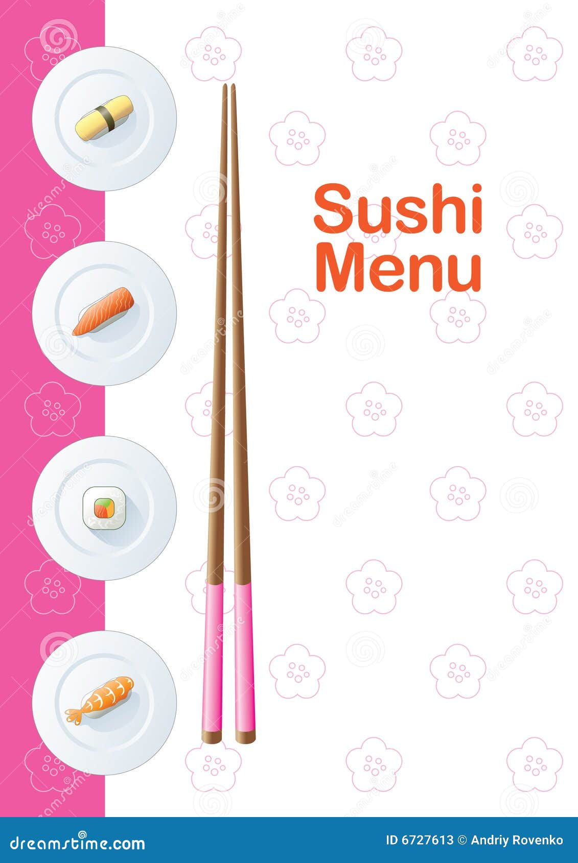 Sushi menu template stock vector. Illustration of chef - 6727613