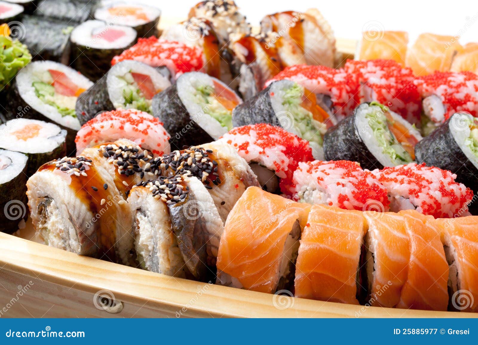 Sushi mix stock image. Image of plate, lifestyle, dishware - 25885977