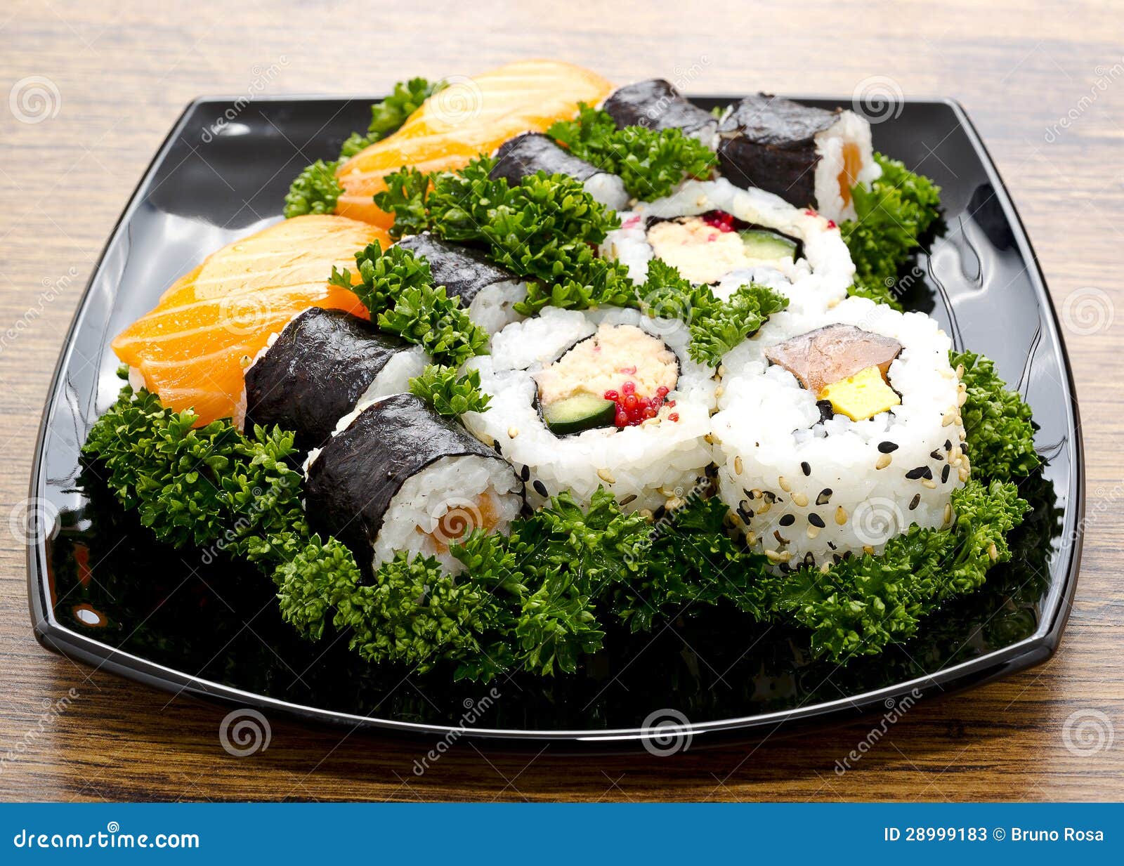 Sushi mixed stock image. Image of plate, cucumber, japanese - 28999183