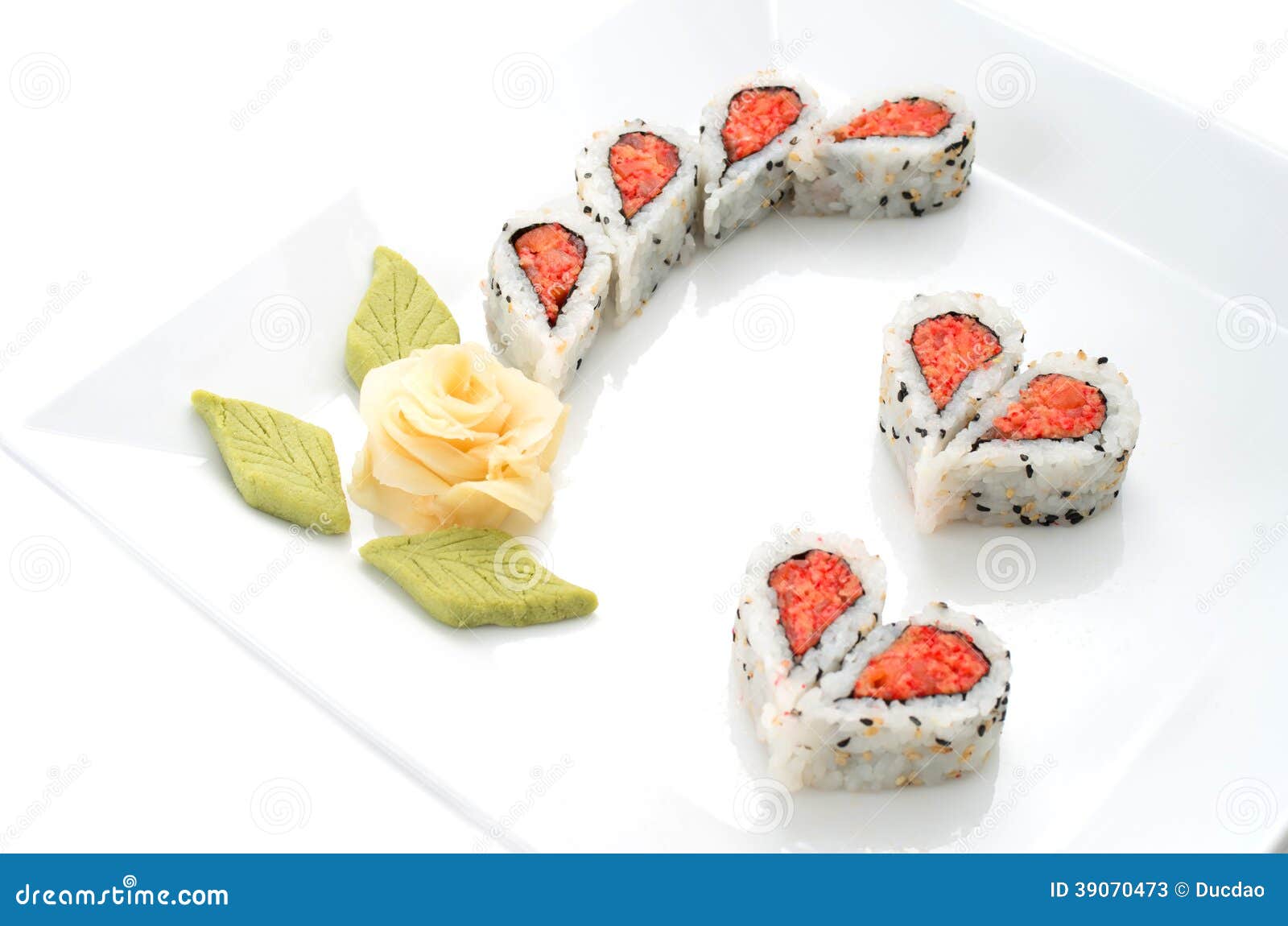 Sushi Nicely Decorated Forming Hearts Shapes Stock Image - Image of ...