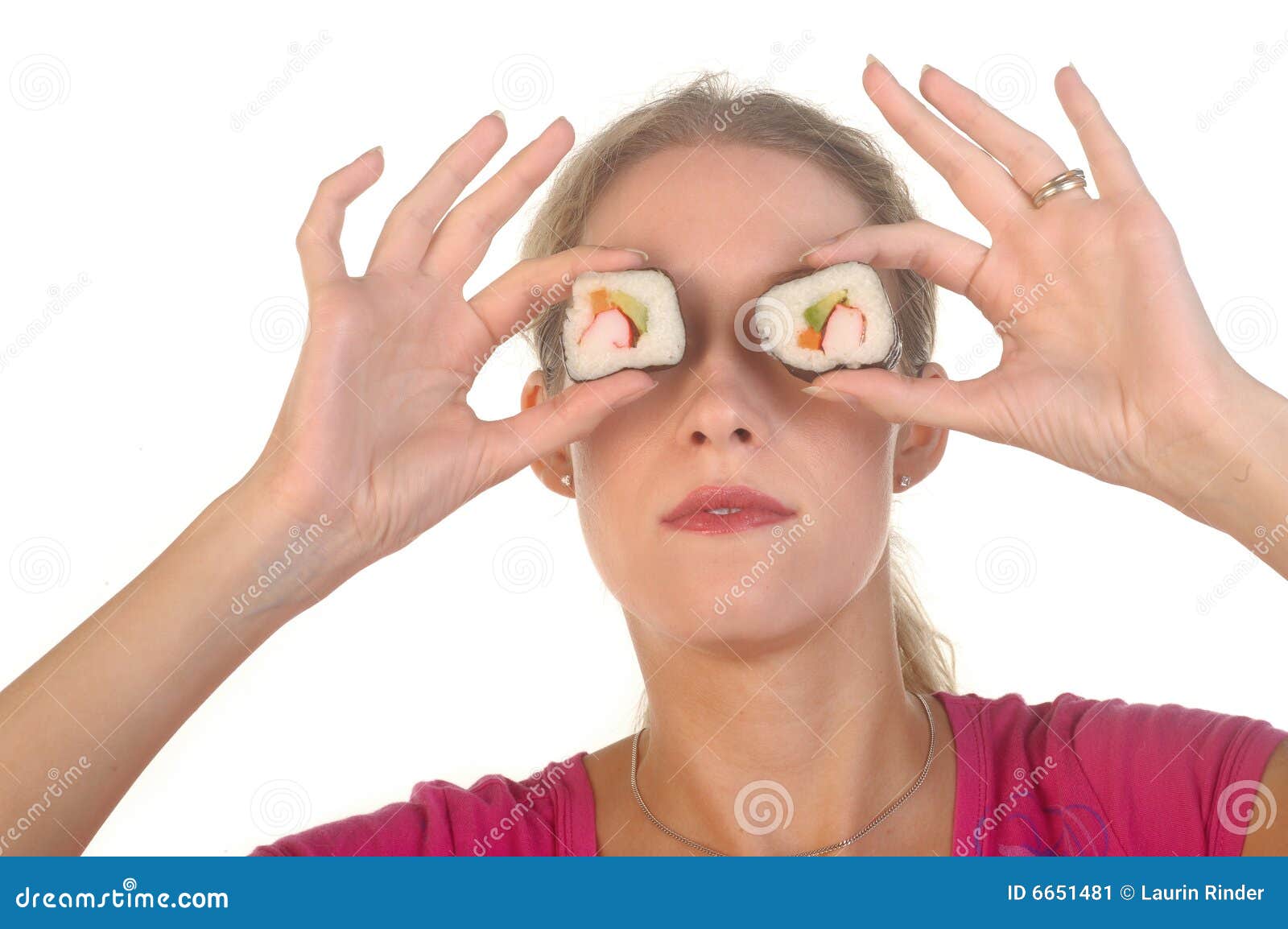 Sushi over Eyes stock image. Image of beautiful, lifestyle - 6651481
