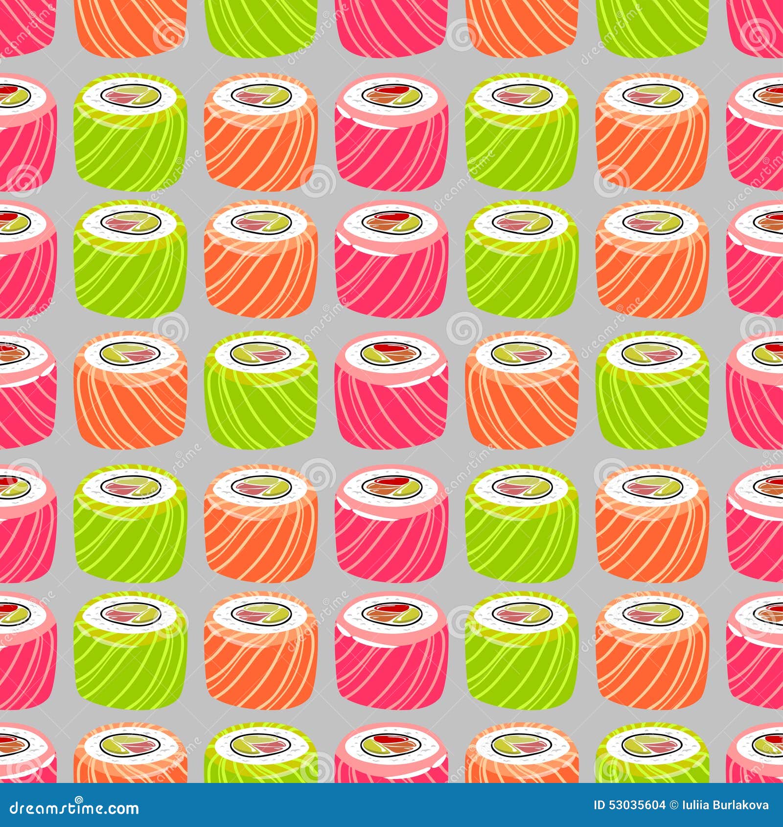 Sushi pattern stock vector. Illustration of repetition - 53035604