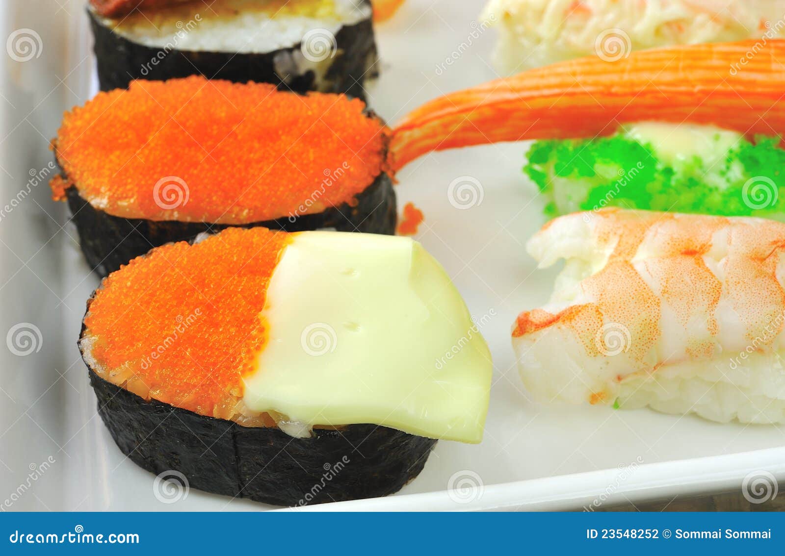 Sushi on the plate stock photo. Image of fresh, kitchen - 23548252