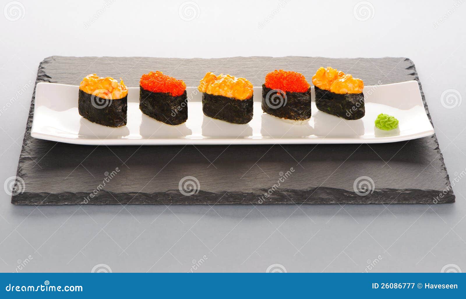 Sushi on plate stock image. Image of traditional, dinner - 26086777