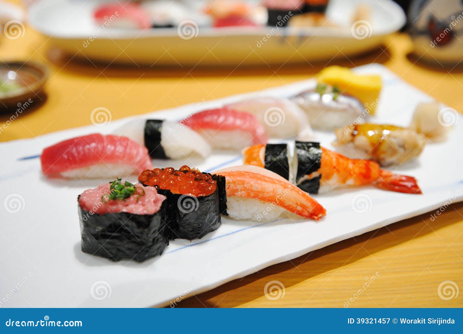 Sushi Plate stock image. Image of east, meal, rice, delicacy - 39321457