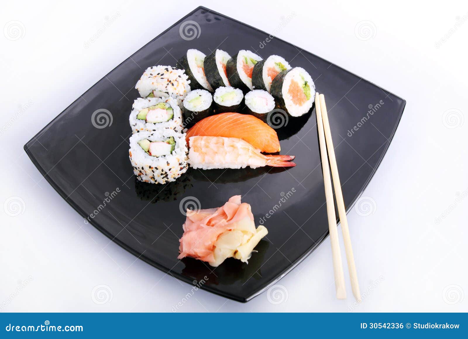 Sushi plate stock photo. Image of sushi, colorful, shrimps - 30542336