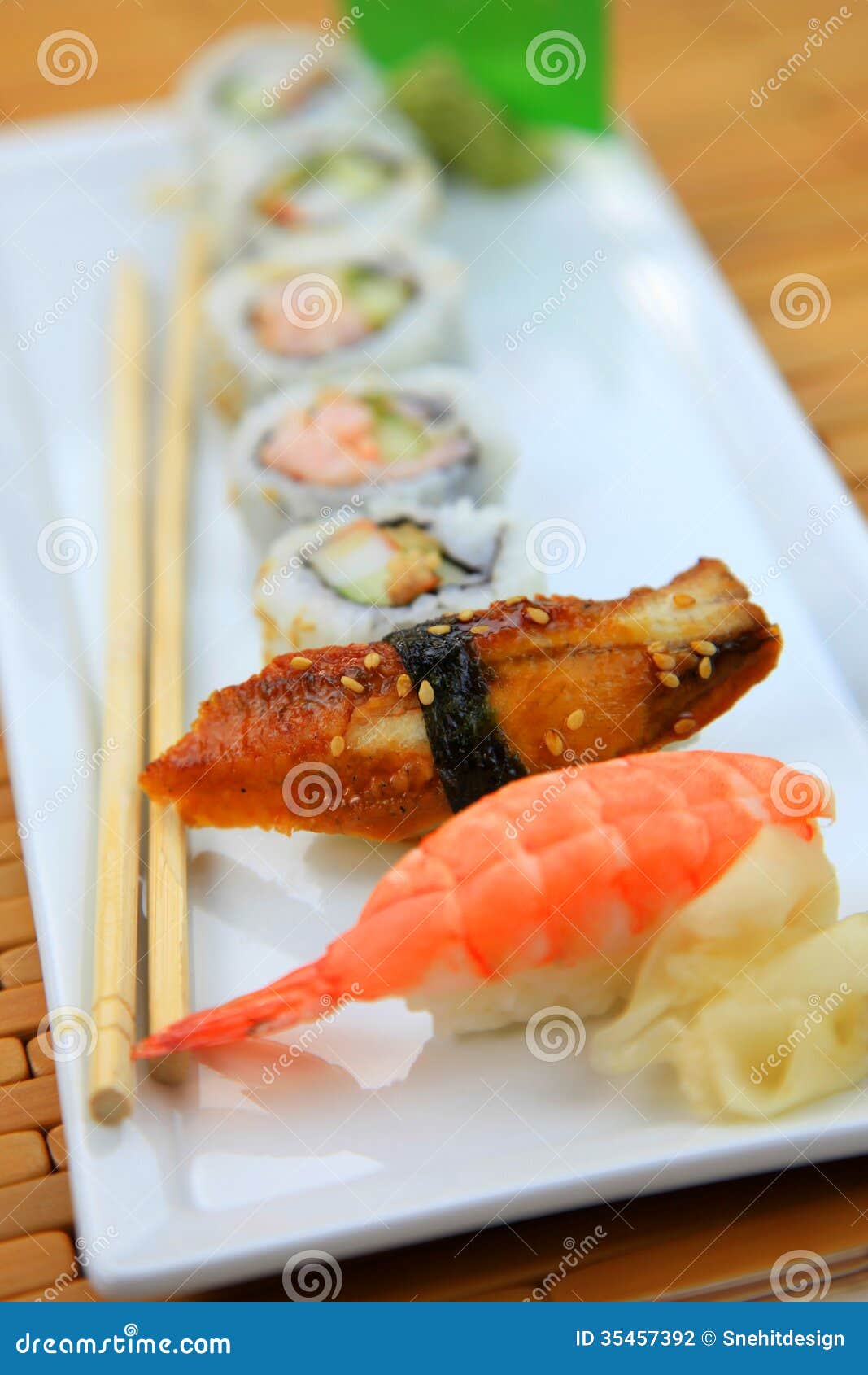 Sushi platter stock photo. Image of salmon, maki, sushi - 35457392