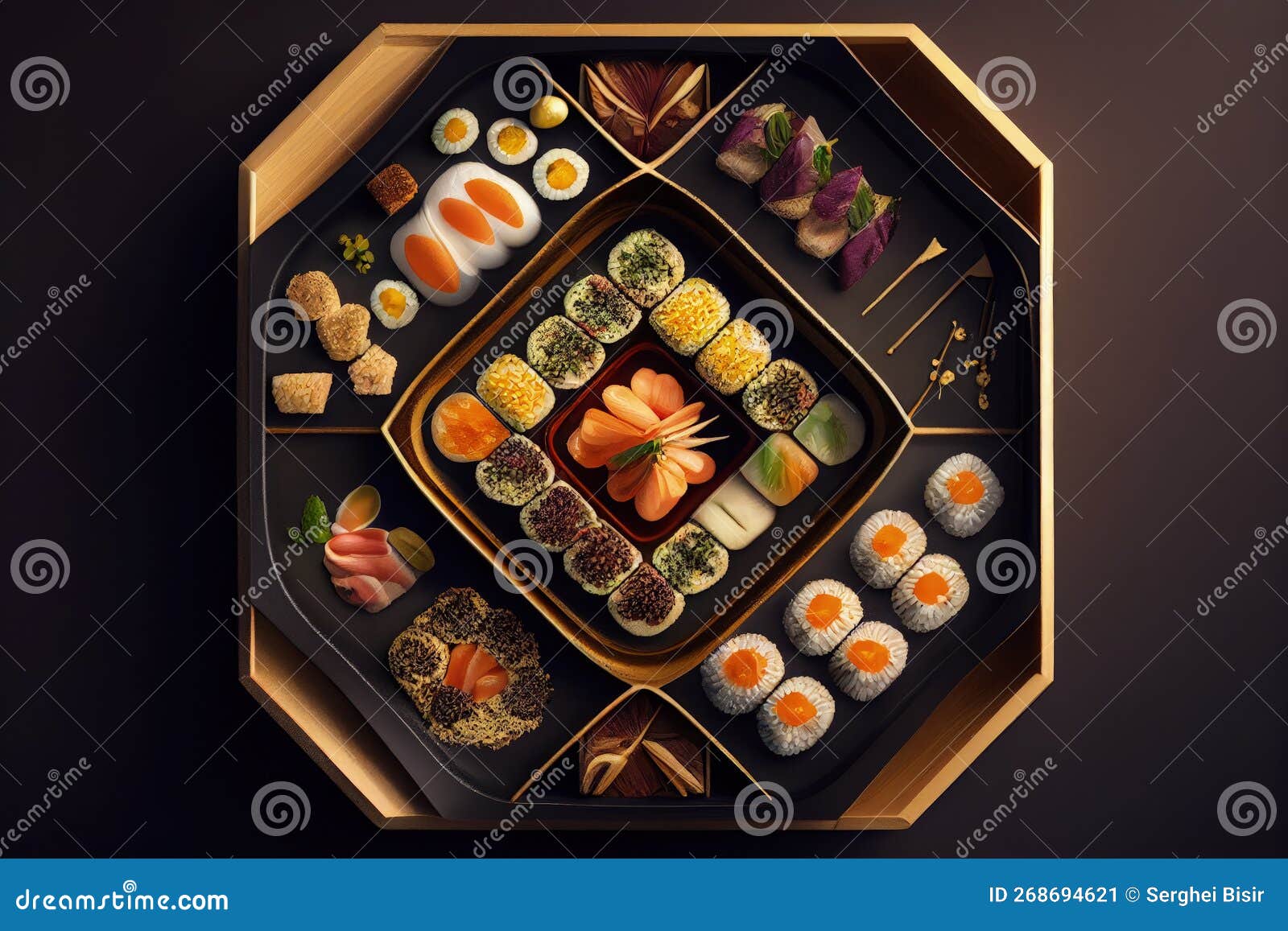 Sushi Platter - Perfect for Romantic Dates Top View. Generative AI ...