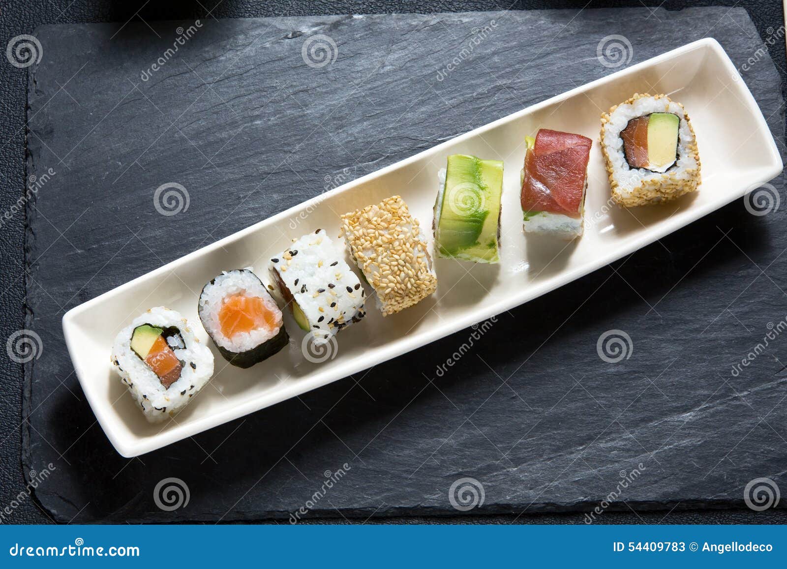 Sushi platter stock image. Image of diet, japanese, dinner - 54409783