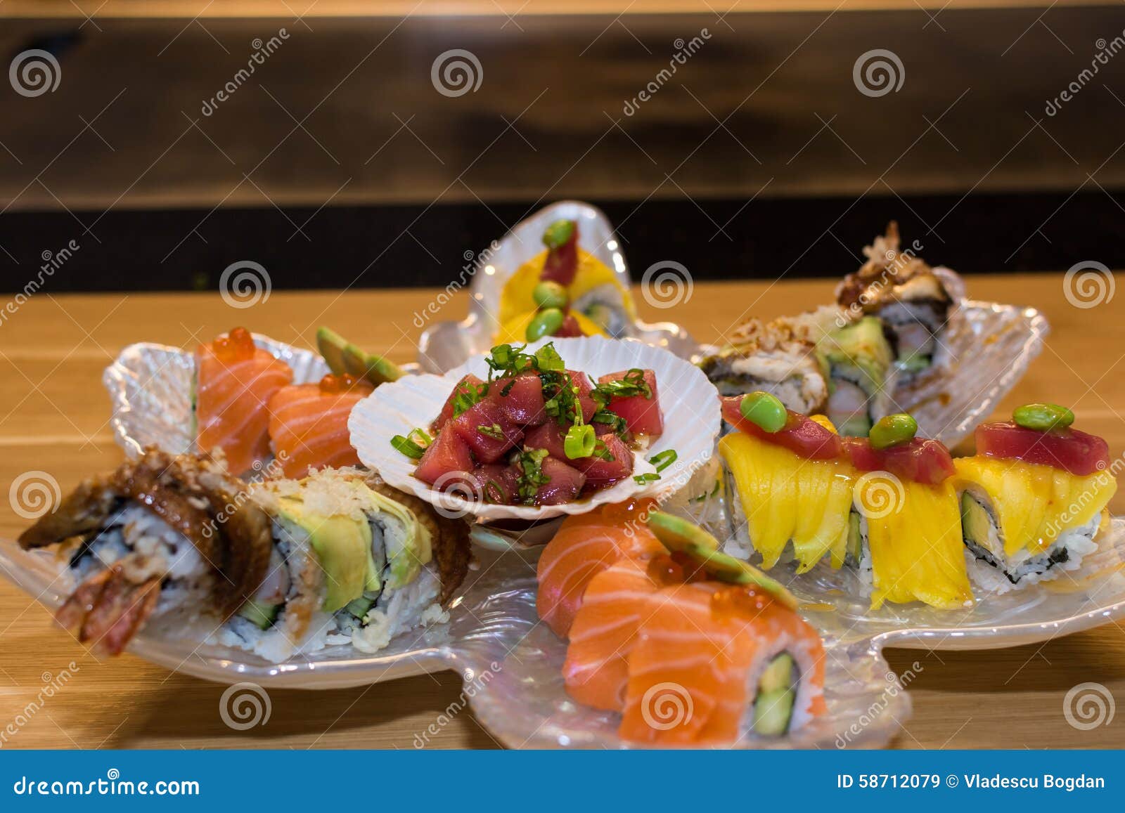 Sushi platter stock image. Image of food, delivery, plate - 58712079