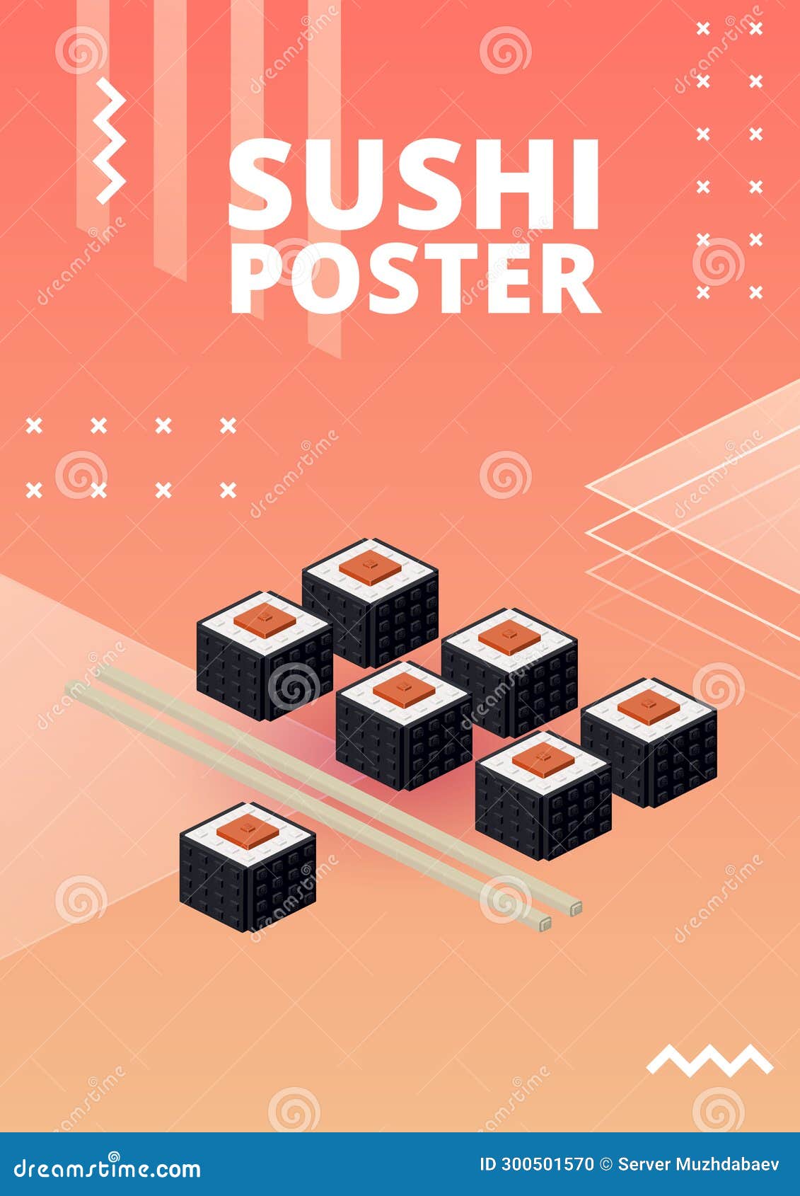 Sushi Poster for Print and Design. Vector Illustration. Stock Vector ...
