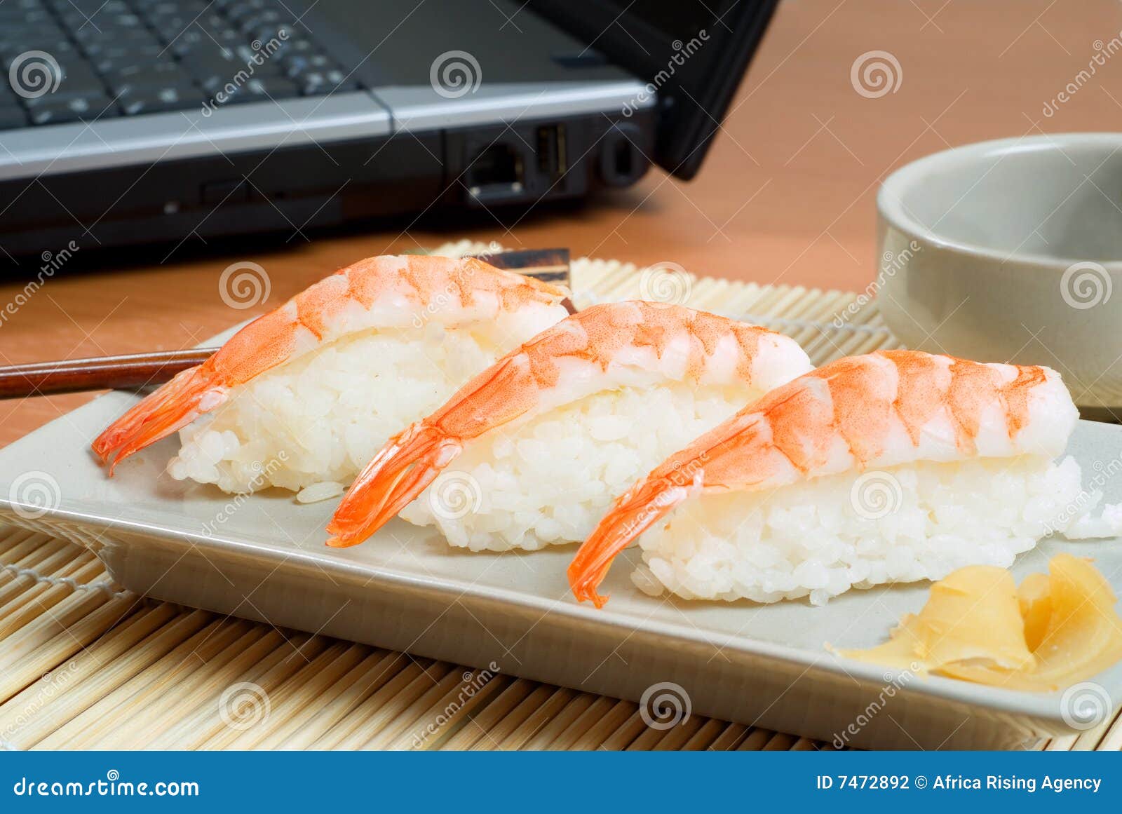 Sushi prawn platter stock photo. Image of gourmet, eating - 7472892
