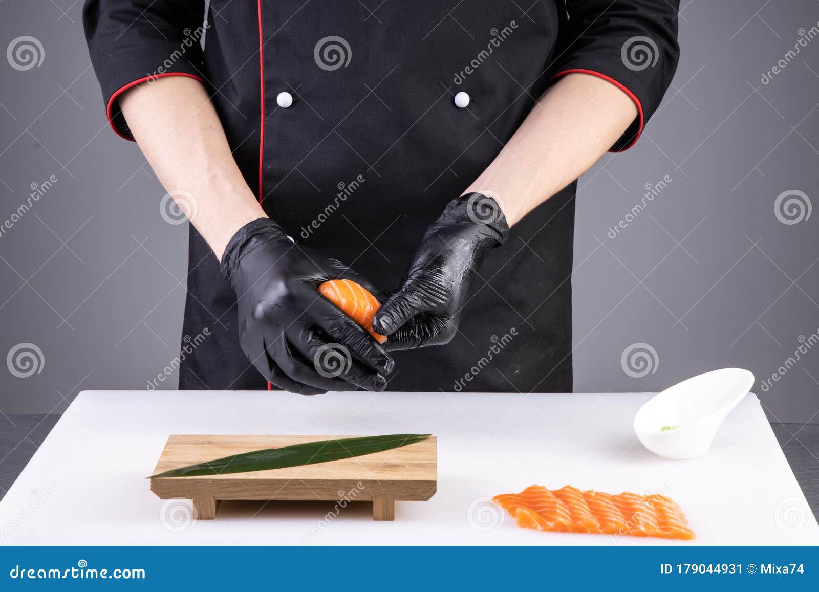 Sushi Preparation Process in the Restaurant Kitchen9 Stock Image ...