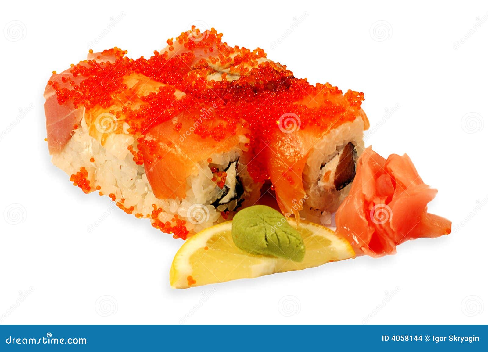 Sushi roll Akita Maki stock photo. Image of east, appetizer - 4058144