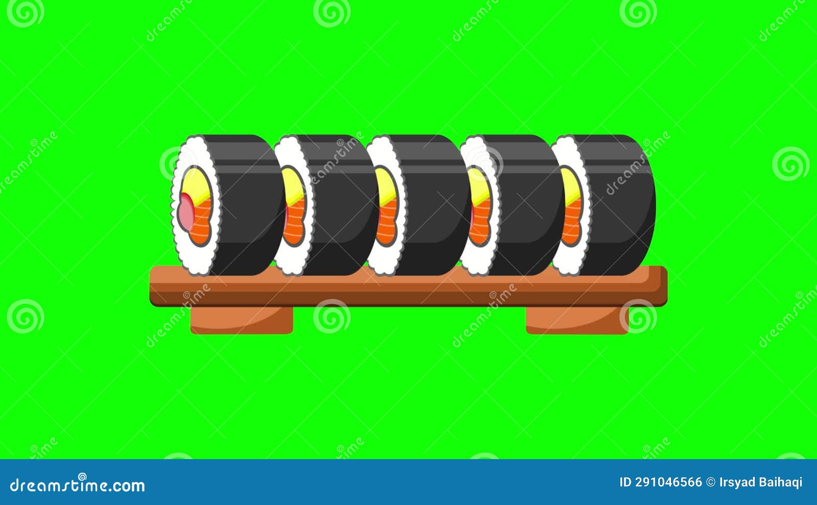 Sushi Roll Animation with Green Screen Background Stock Footage - Video ...