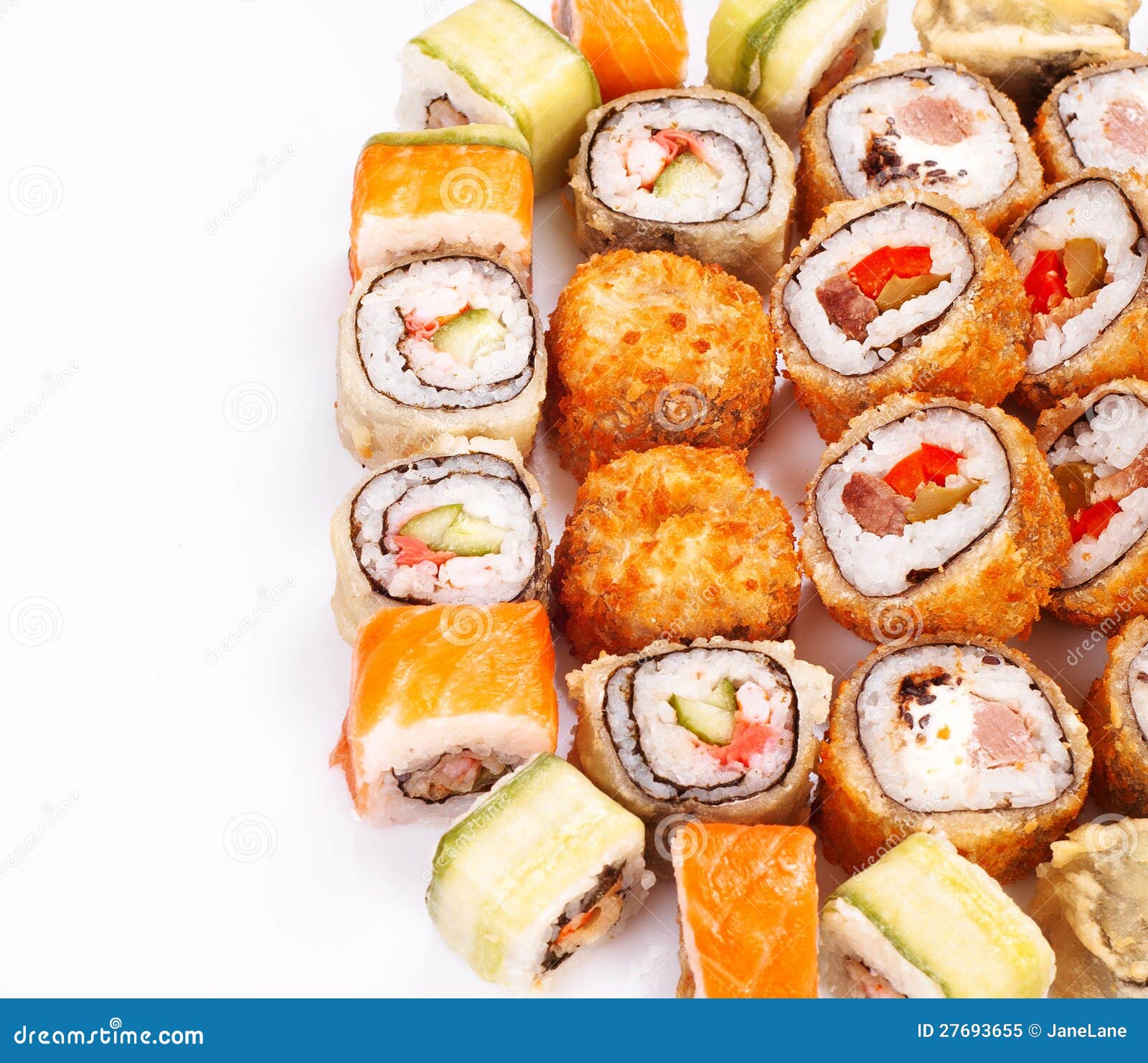 Sushi Roll Big Set with Different Components Stock Image - Image of ...