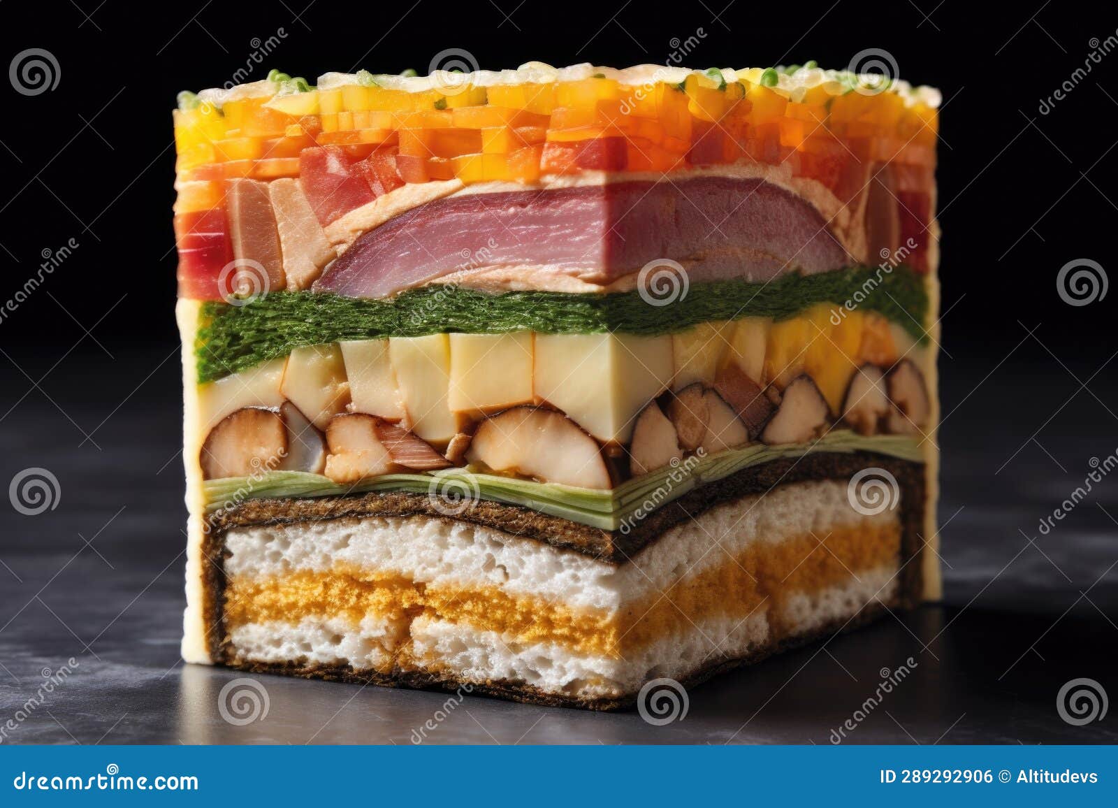 Sushi Roll Cross-section, Showing Layers Stock Photo - Image of nori ...