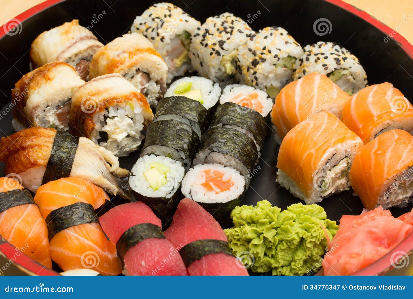 Sushi roll stock image. Image of delicious, chopsticks - 34776347