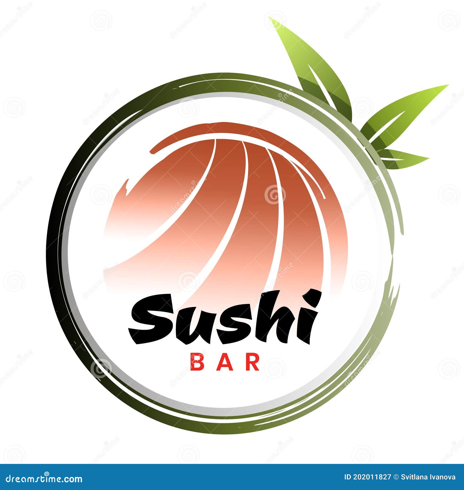 Sushi Roll Logo Template Design for Sushi Bar or Restaurant Stock ...