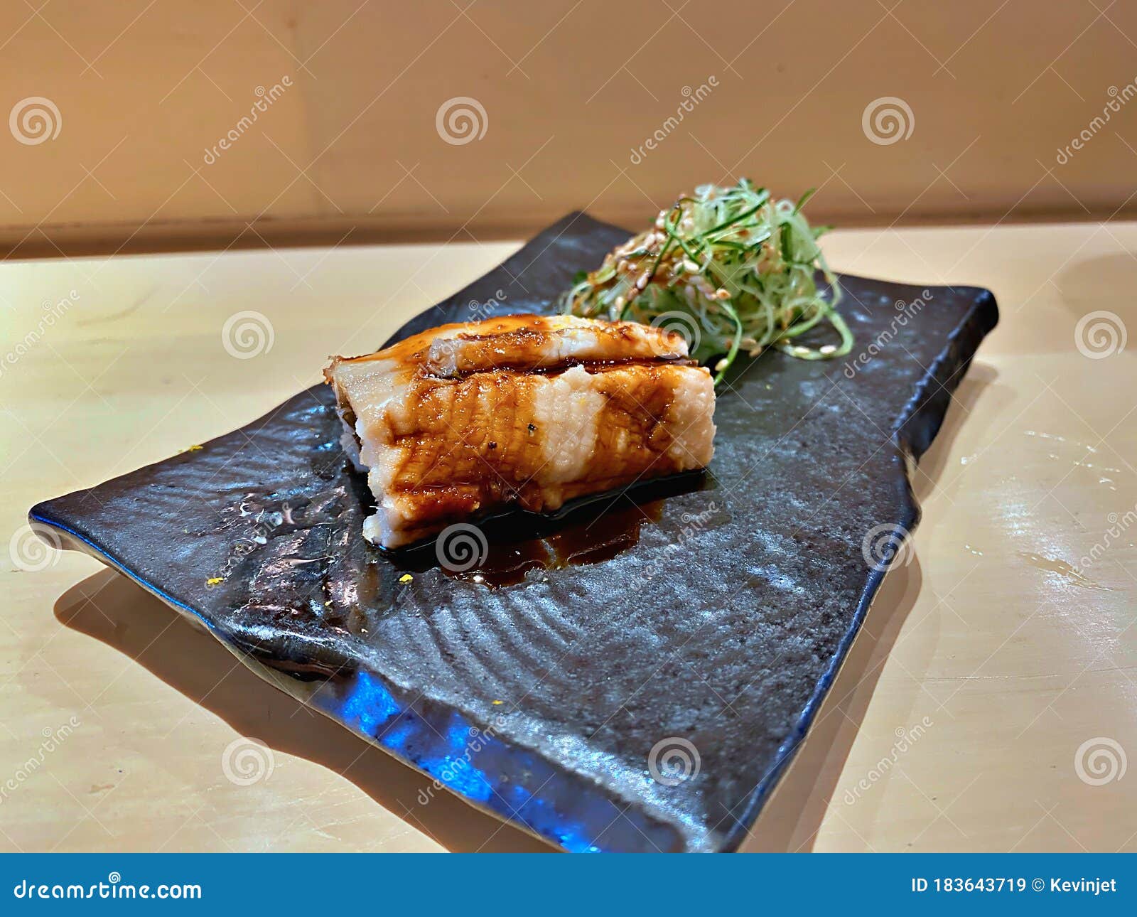 Sushi Roll in Omakase Restaurant Stock Image - Image of plate, asia ...