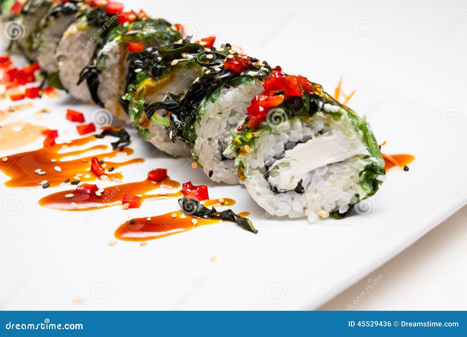 Sushi Roll Vegetarian stock photo. Image of perfect, food - 45529436