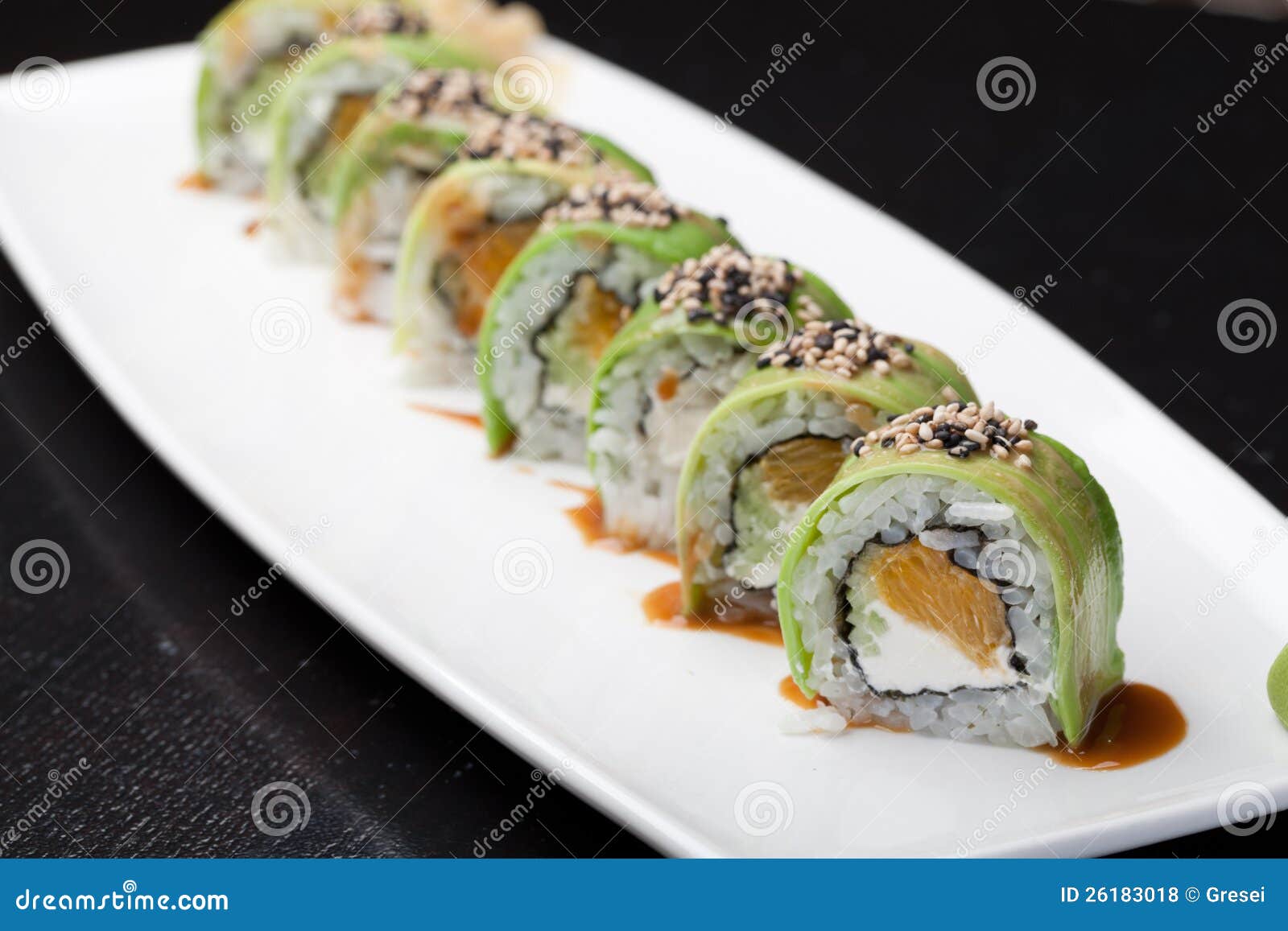 Sushi rolls stock photo. Image of food, asia, detail - 26183018