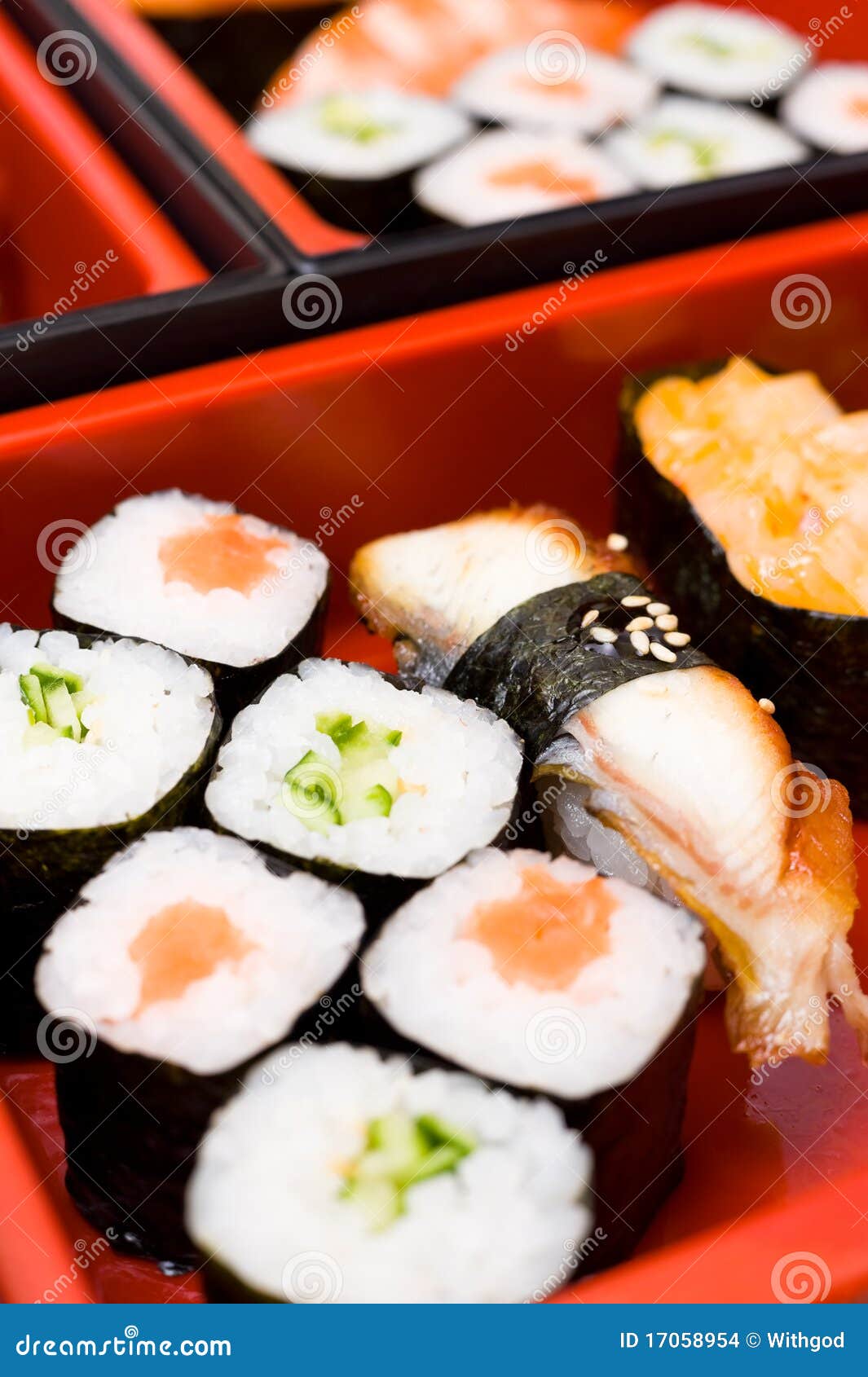 Sushi rolls, macro stock photo. Image of cold, pack, dish - 17058954