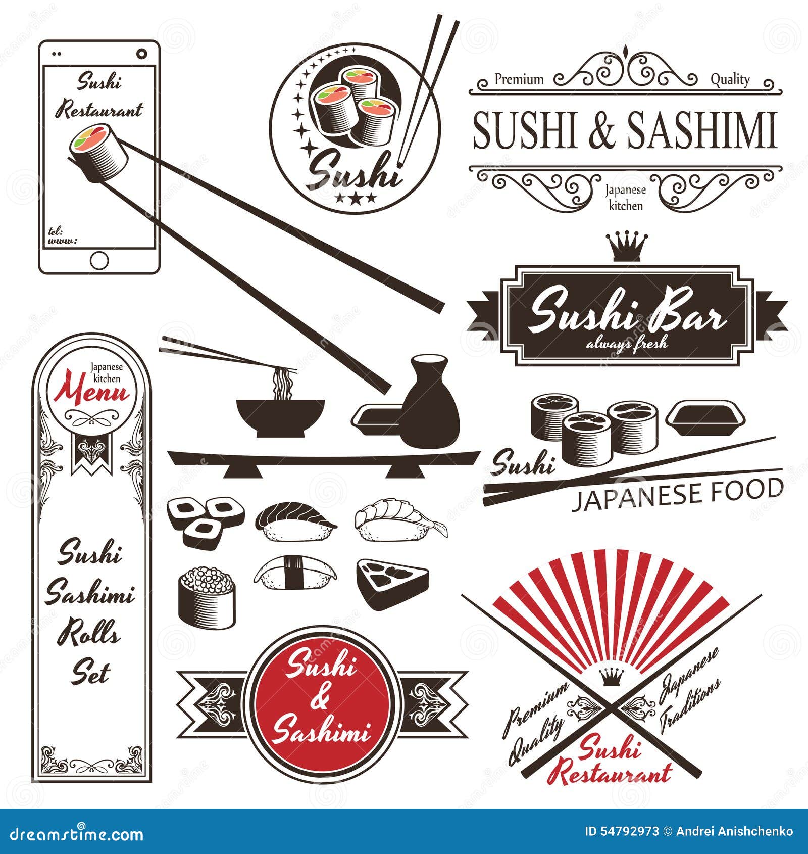 Sushi Rolls Asian Food Vector On Black Background Seamless Texture ...