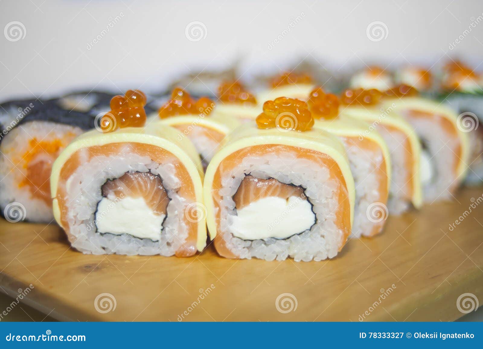 Sushi rolls set stock image. Image of ginger, green, delicious - 78333327