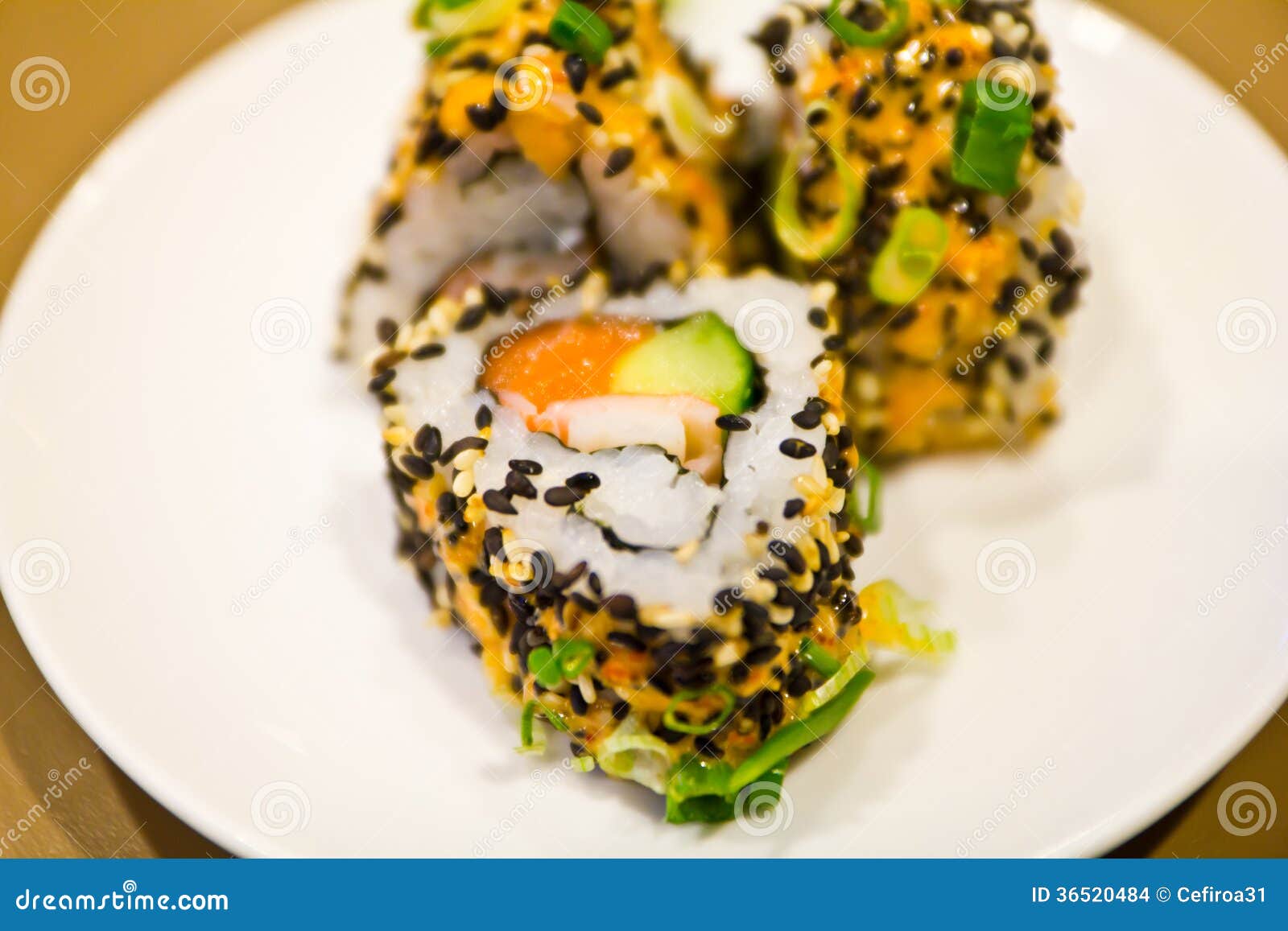 Sushi rolls stock photo. Image of asia, cucumber, fish - 36520484