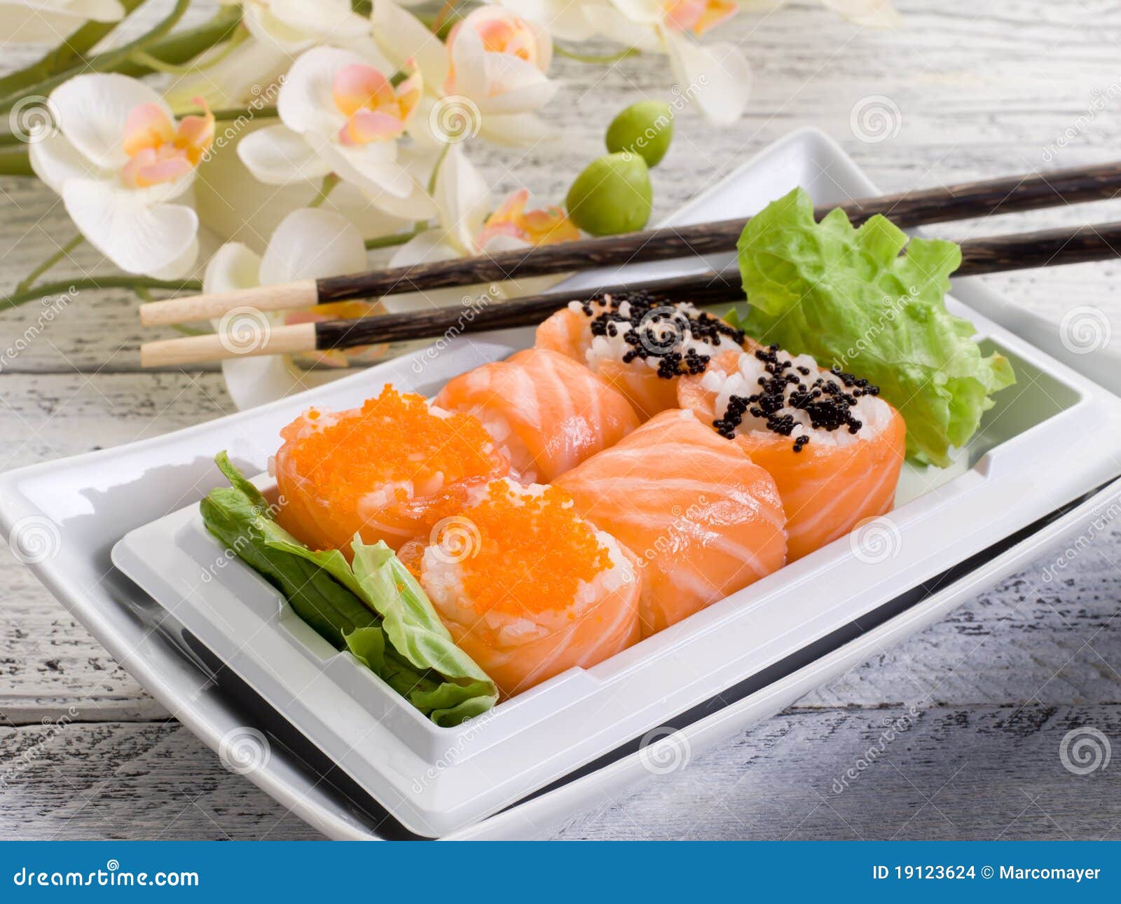 Sushi sakura maki stock photo. Image of asia, japanese - 19123624