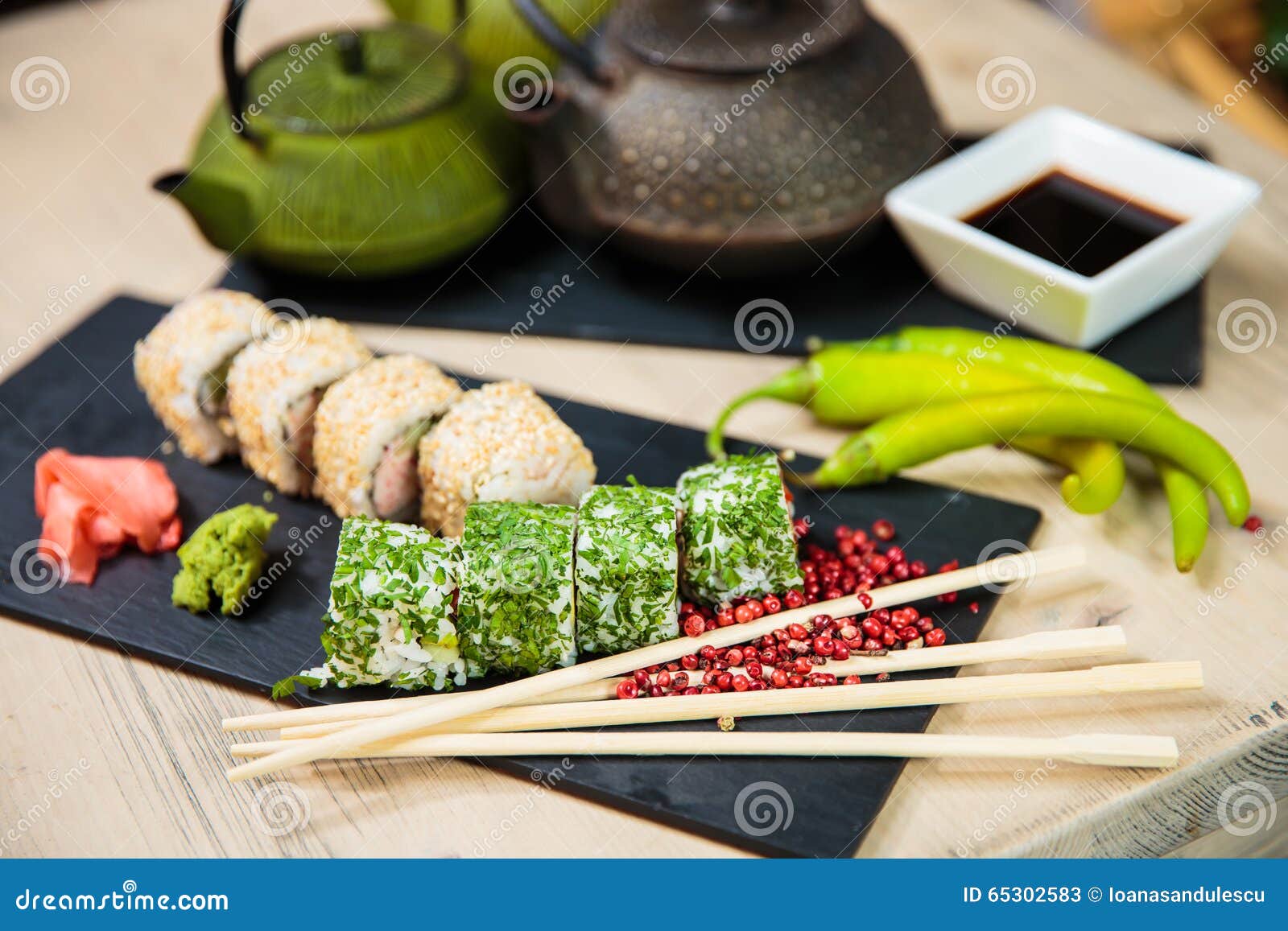 Sushi Selection stock image. Image of appetizer, culinary - 65302583