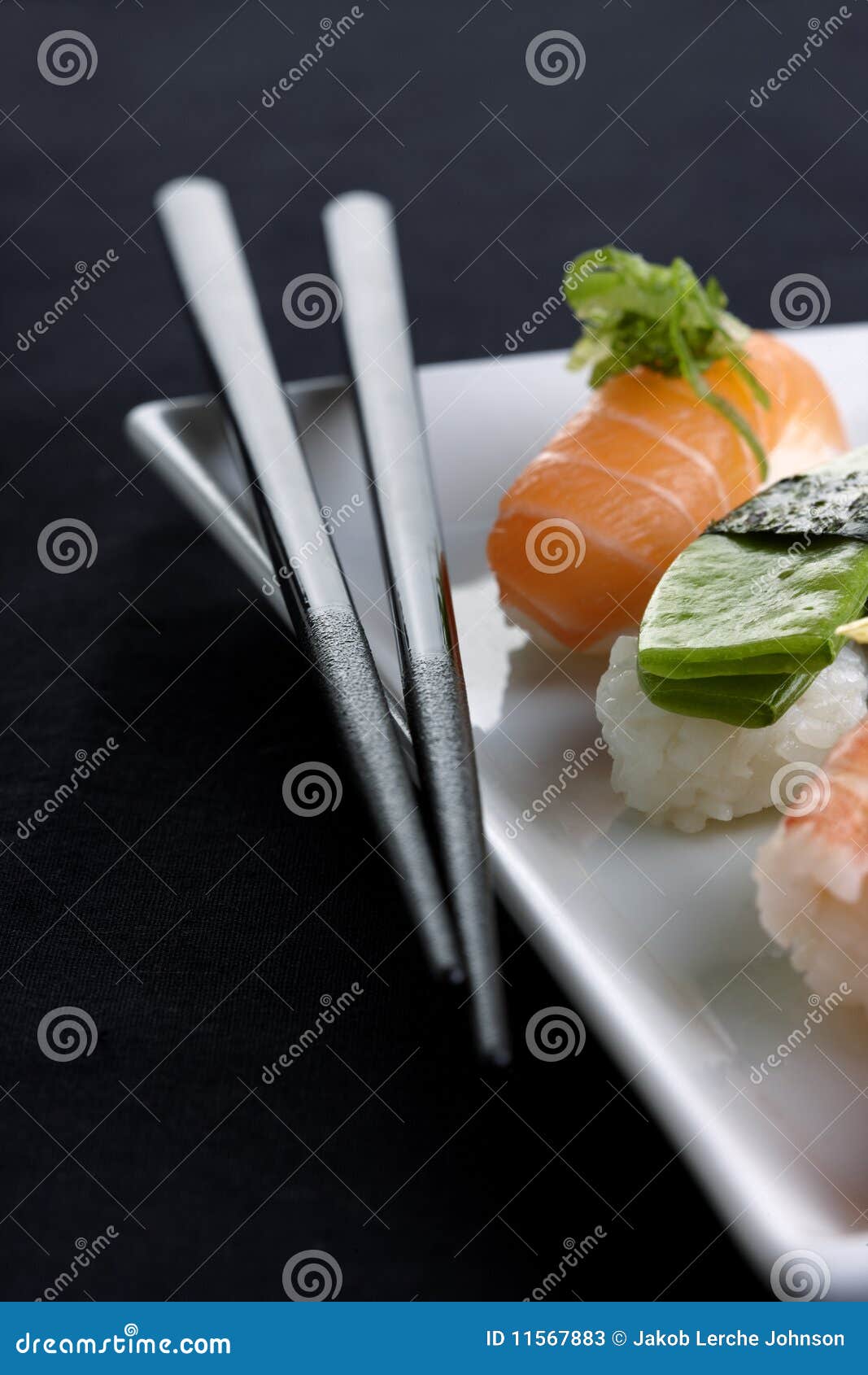 Sushi served on plate stock image. Image of asian, nigiri - 11567883