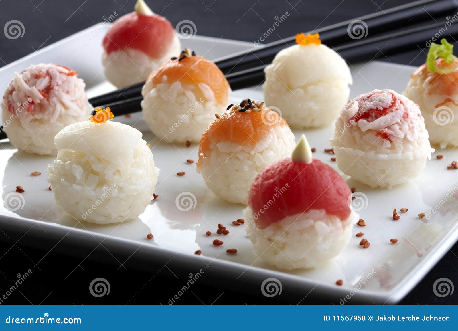 Sushi served on plate stock photo. Image of rice, seaweed - 11567958