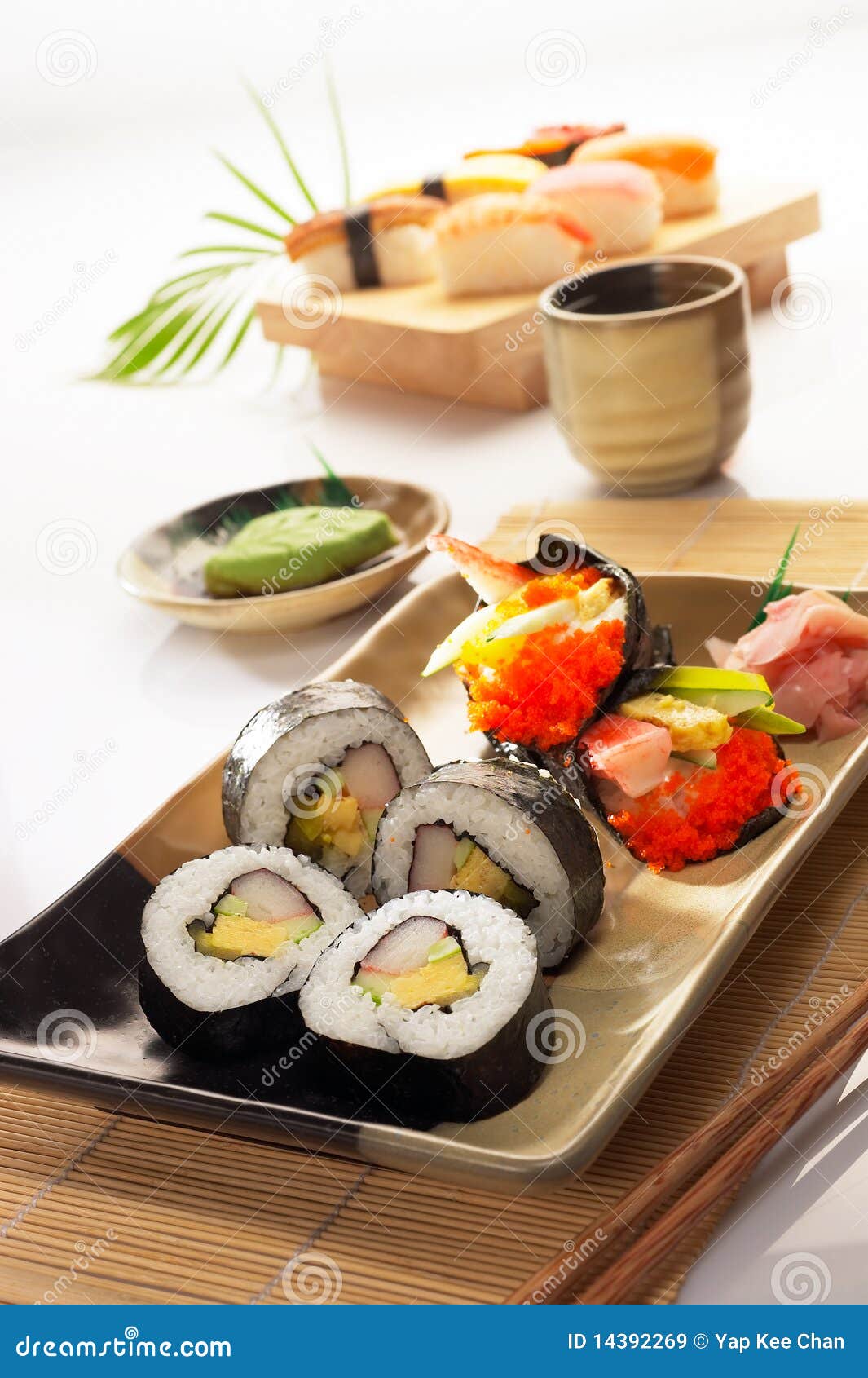 Sushi set stock image. Image of slice, board, japanese - 14392269