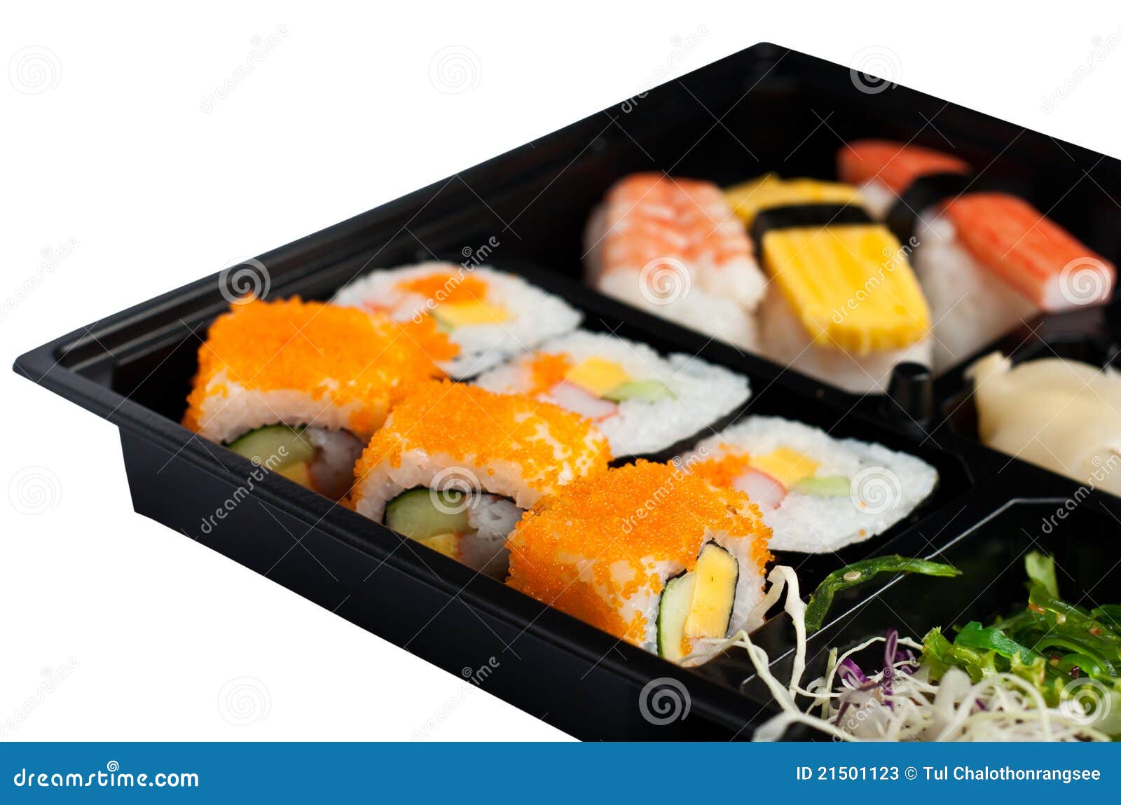 Sushi set in black box stock image. Image of fish, seafood - 21501123