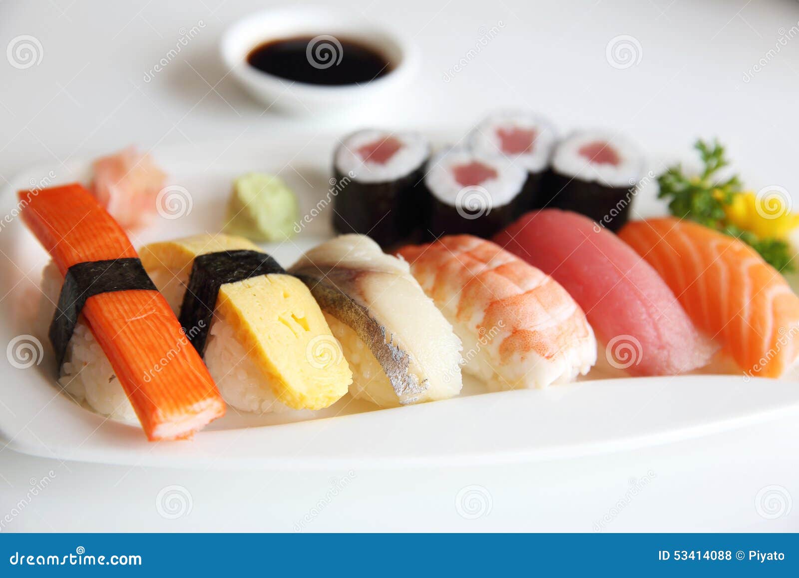 Sushi set stock photo. Image of rice, salmon, delicious - 53414088