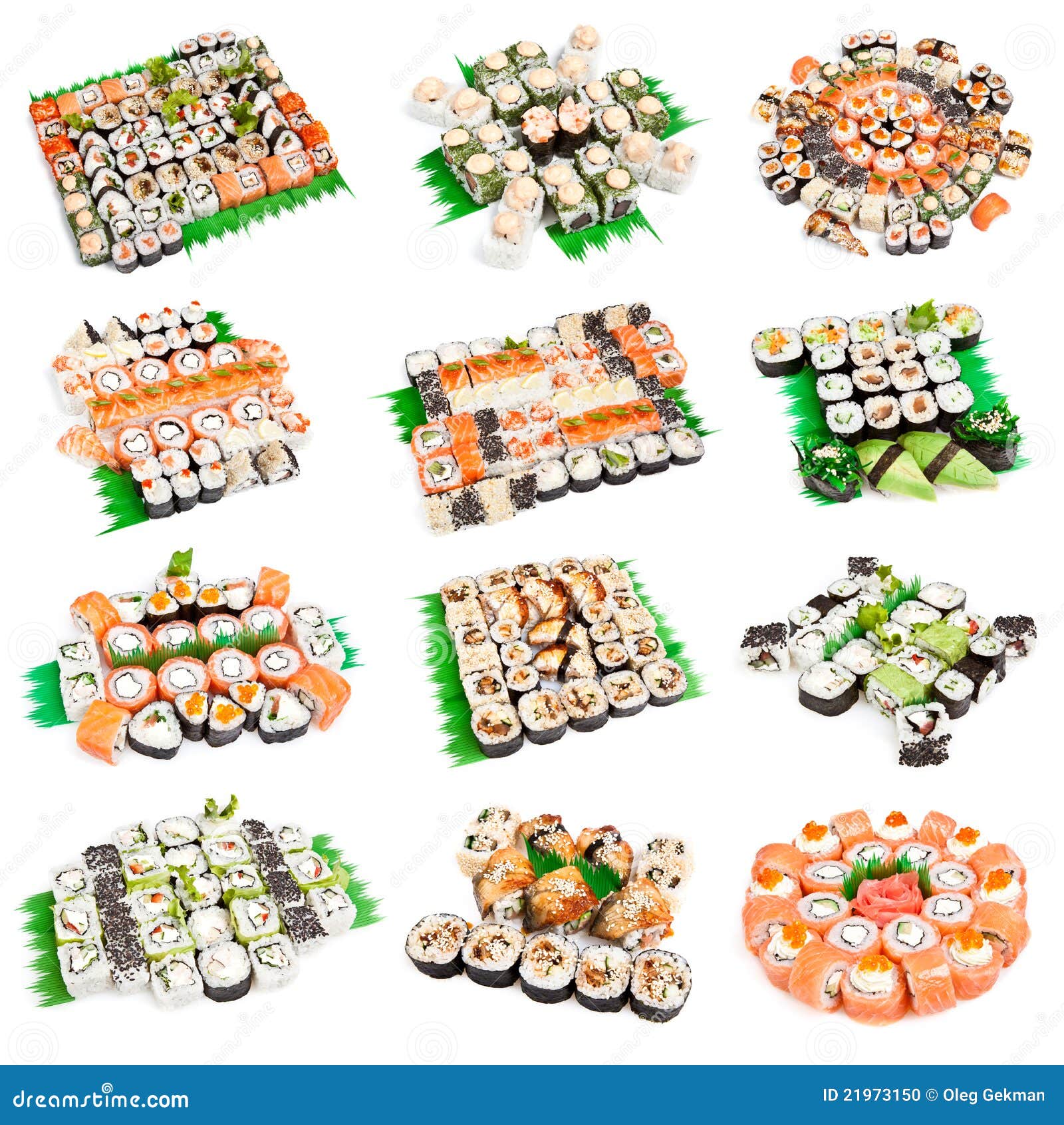 Sushi Set - Different Types of Maki Sushi Stock Photo - Image of ...