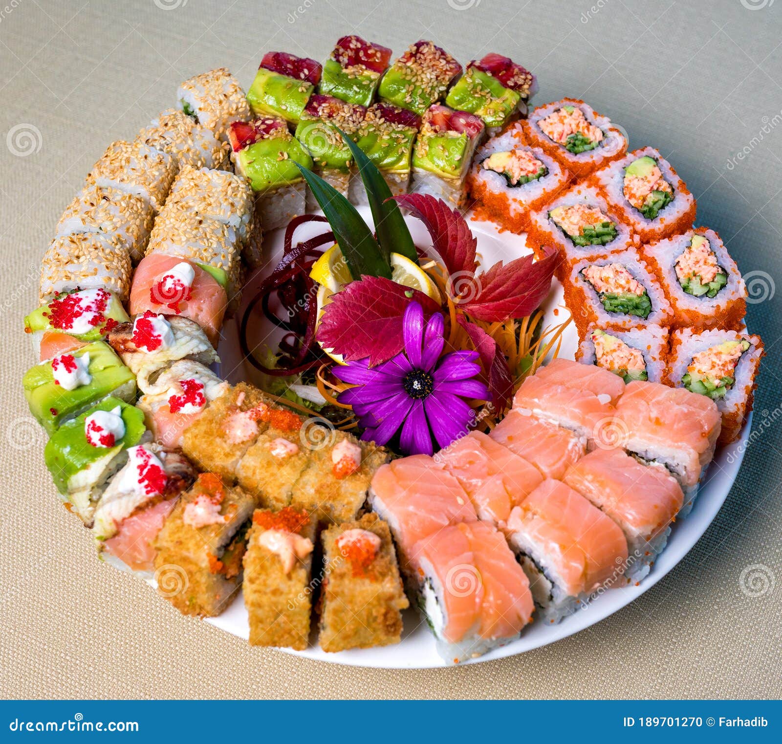 Sushi Set Gunkan, Nigiri and Rolls Stock Photo - Image of asia, culture ...