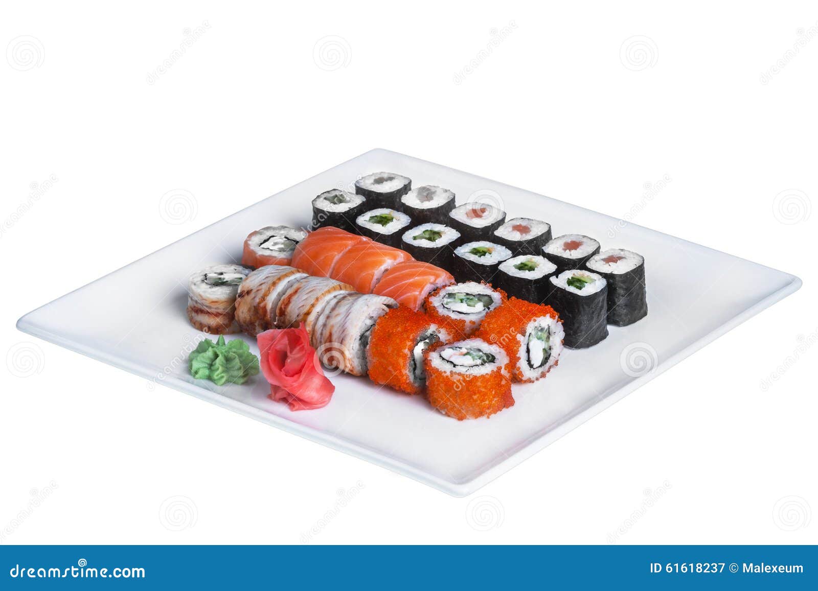 Sushi set stock image. Image of fish, east, dinner, japanese - 61618237