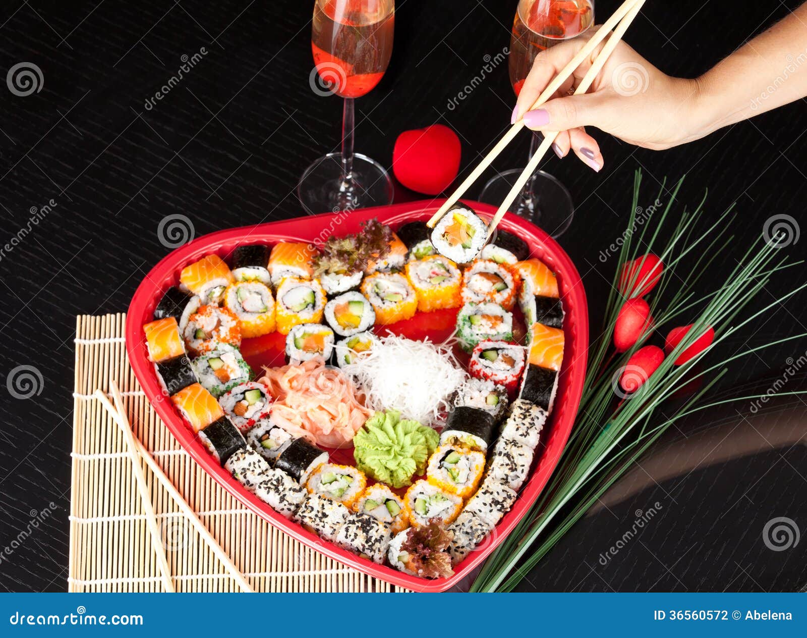 Sushi Set. stock photo. Image of food, heart, moreprodukty - 36560572