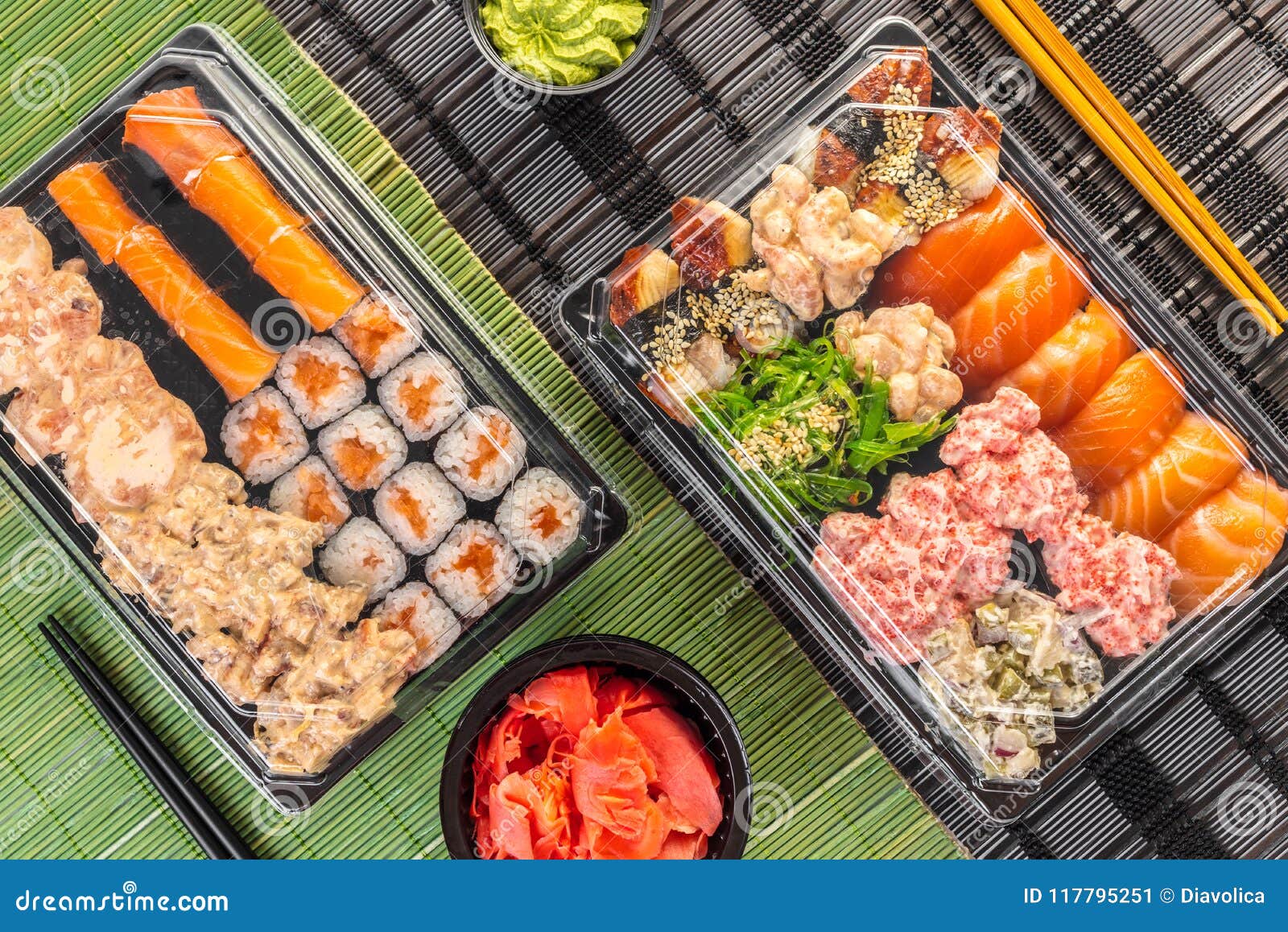 Sushi set in package stock image. Image of dinner, gourmet - 117795251