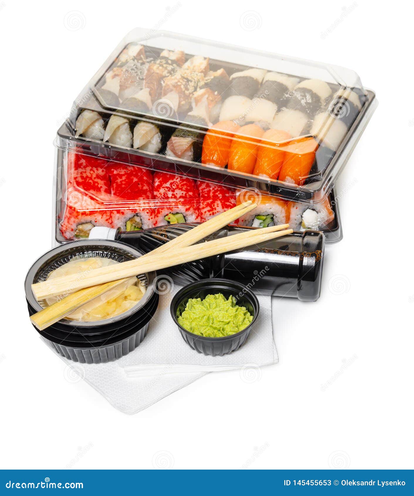 Sushi set in a package stock image. Image of asian, prepared - 145455653