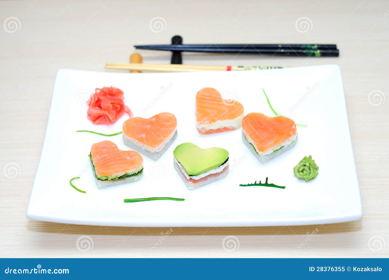 Sushi in the Shape of a Heart Valentine S Day Stock Image - Image of ...
