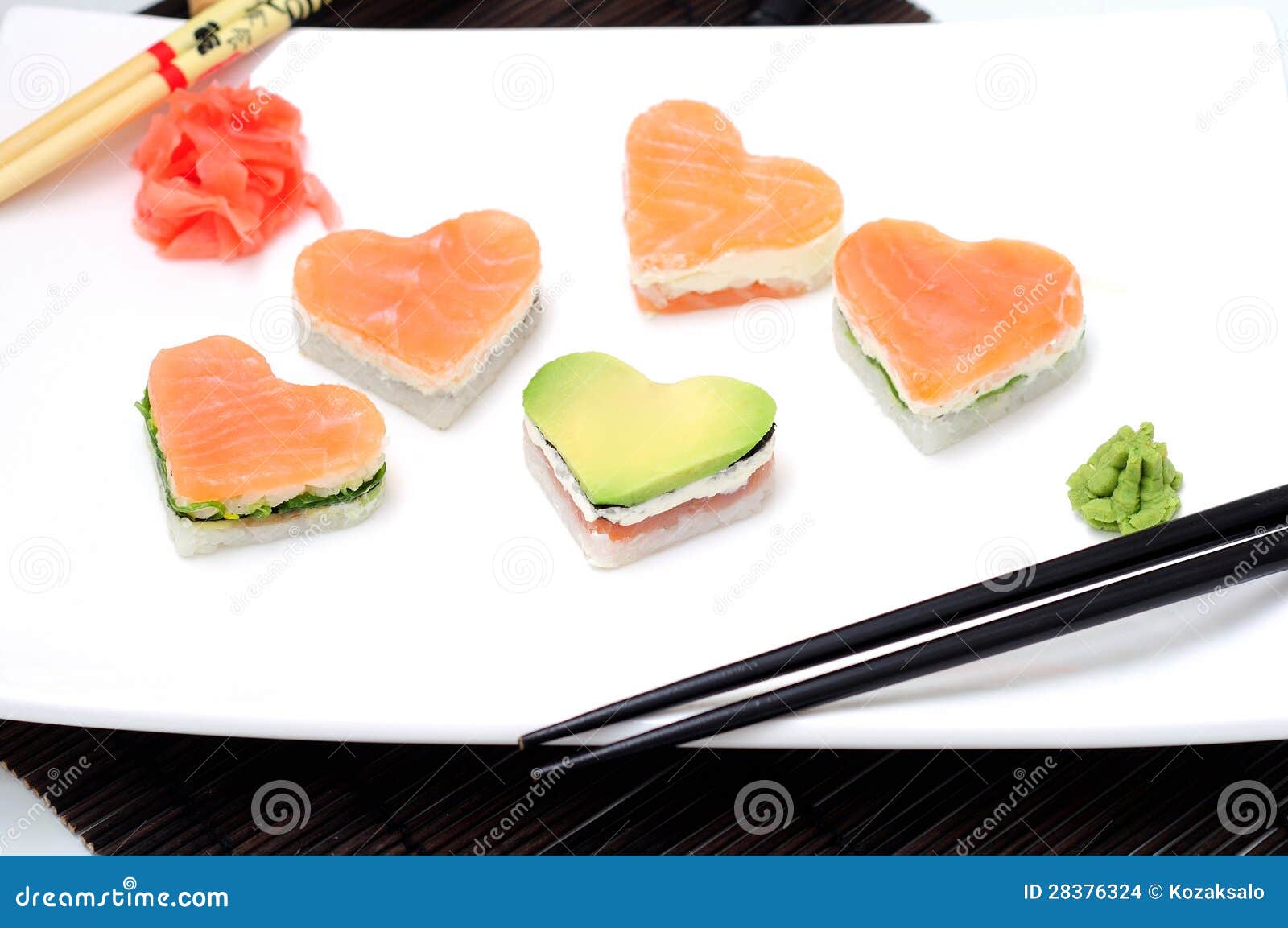 Sushi in the Shape of a Heart Valentines Day Stock Photo - Image of ...