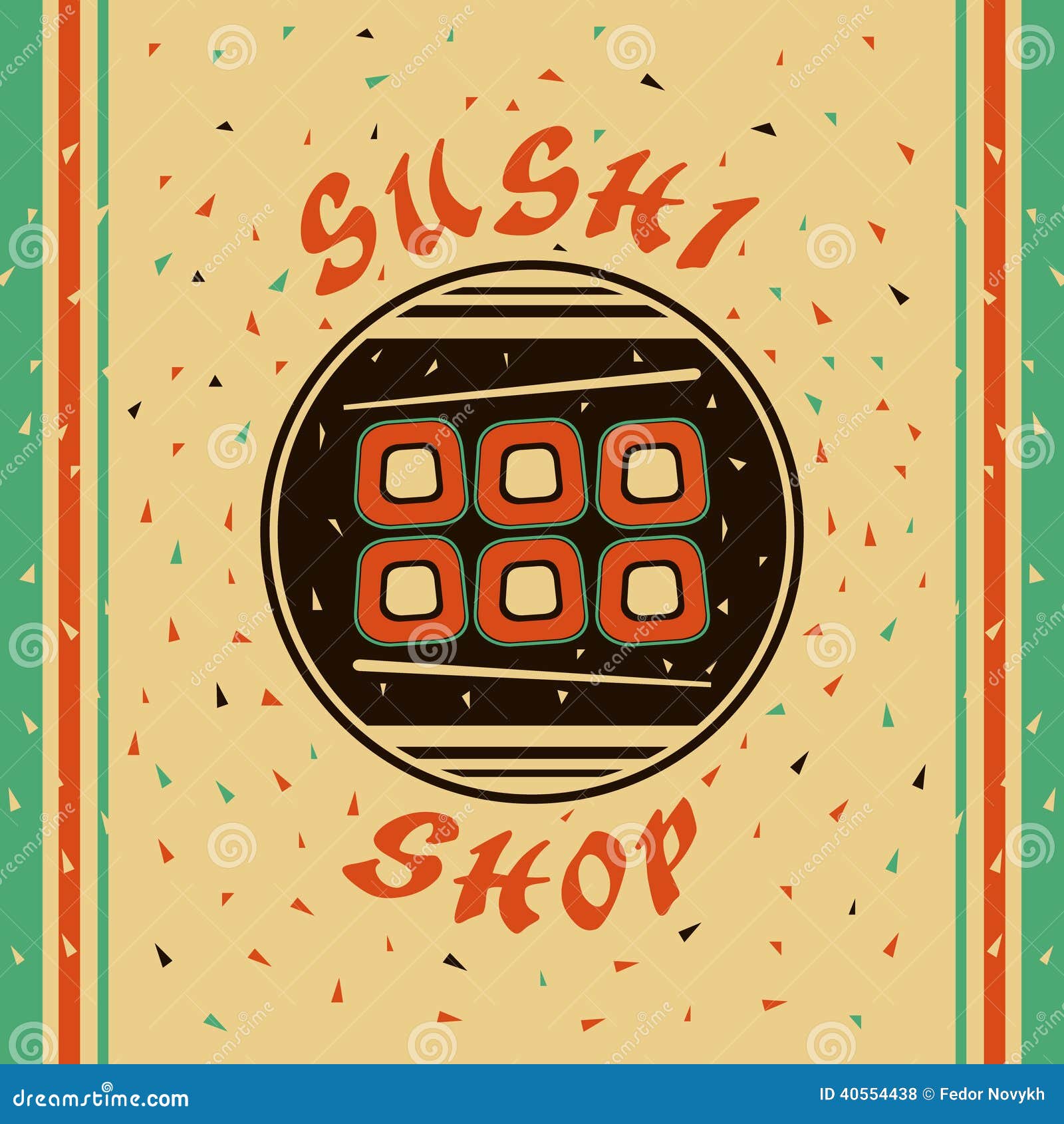 Sushi shop stock vector. Illustration of fish, icons - 40554438